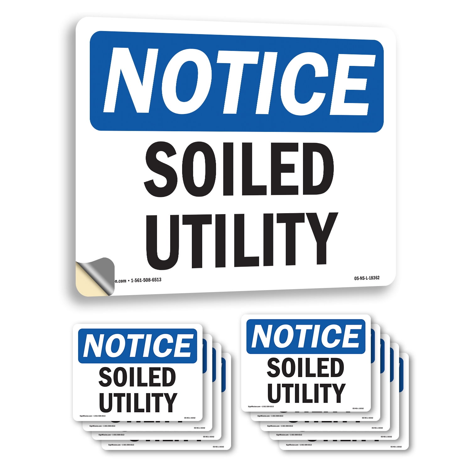 Soiled Utility OSHA Notice Vinyl Decal Label 24 Inch x 18 Inch - 10 ...