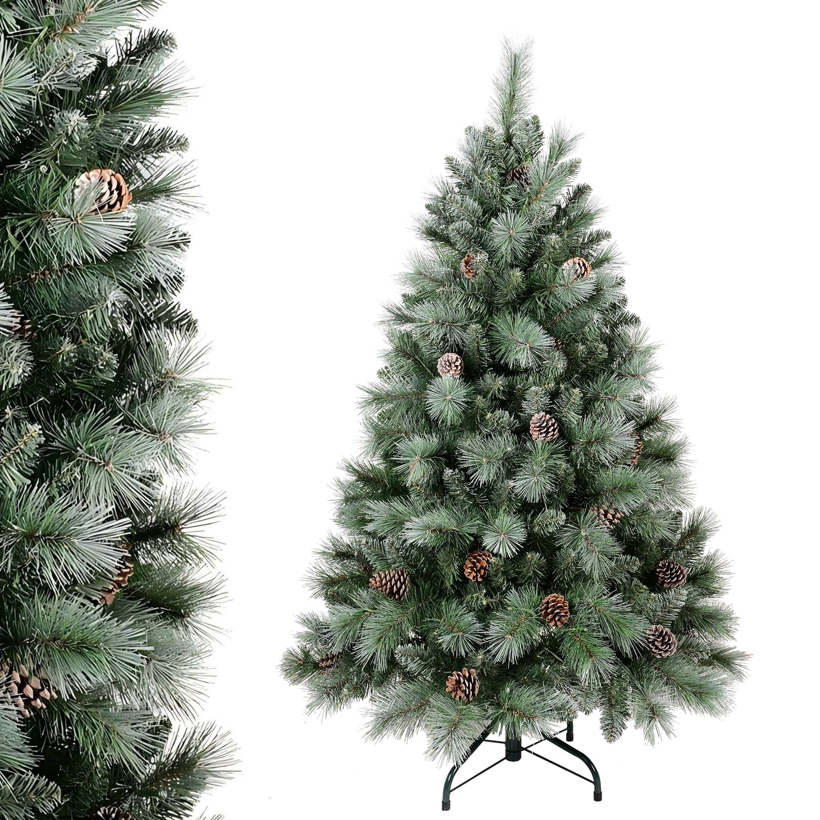 Soilhill 5ft Snow Frosted Christmas Tree w/694 PVC/Pine Needles Tips ...