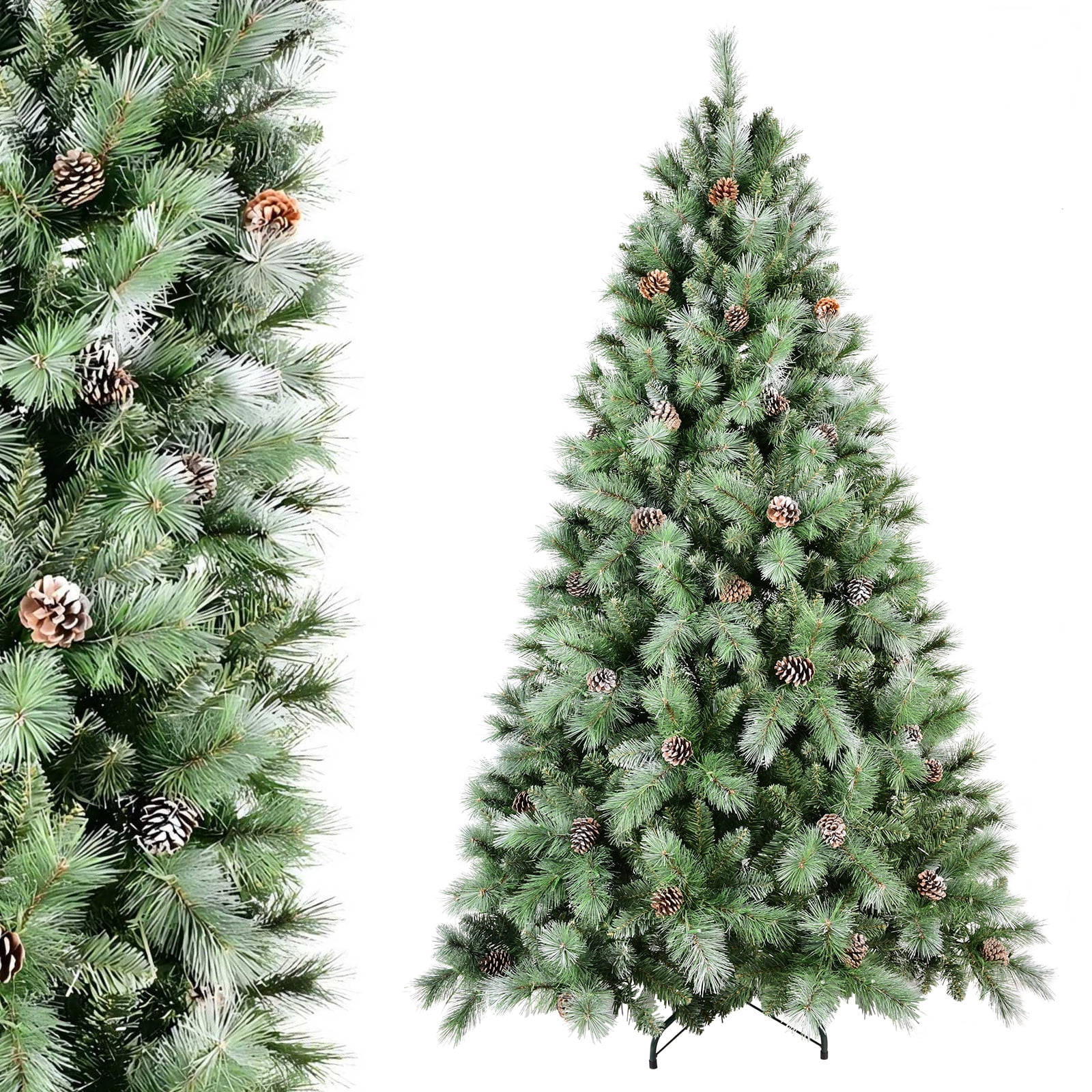 Soilhill 7.5ft Snow Frosted Christmas Tree w/1588 PVC/Pine Needles Tips ...