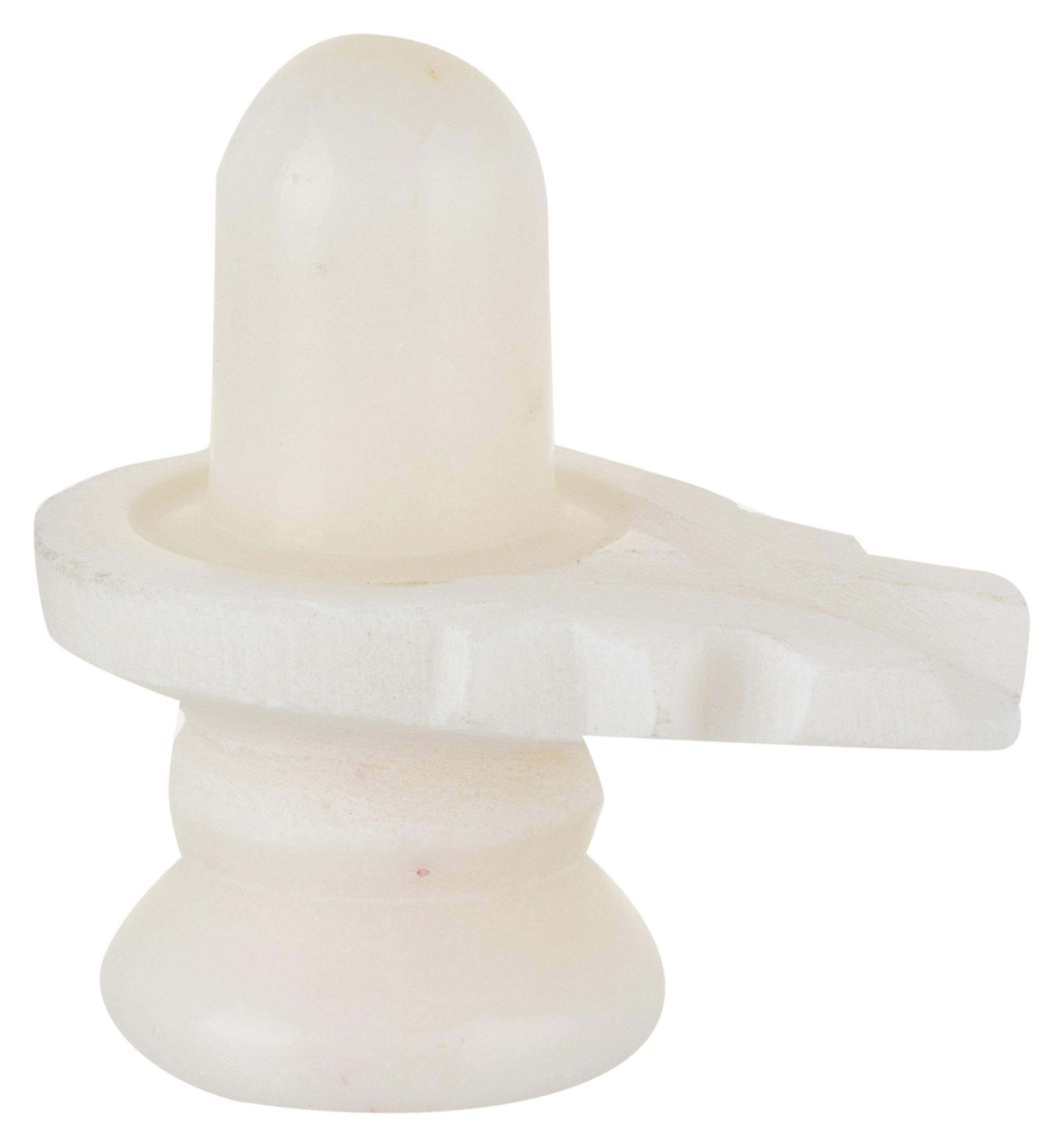 Soilmade White Marble Shivling, Oval Shape, Stone Made, Size Aprox 8Cm ...