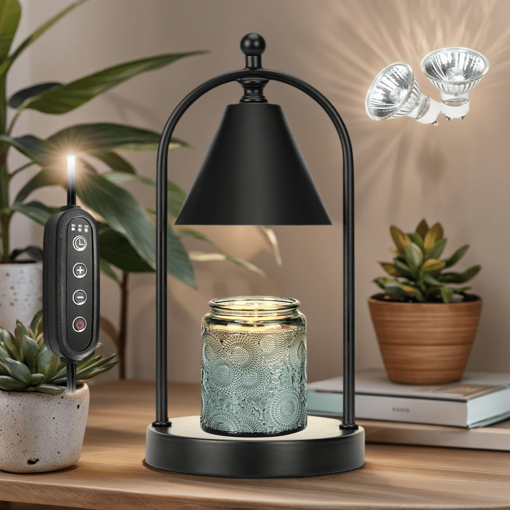 Soilisiu Electric Candle Warmer Lamp, Timer, Dimmable, Black - Walmart.com