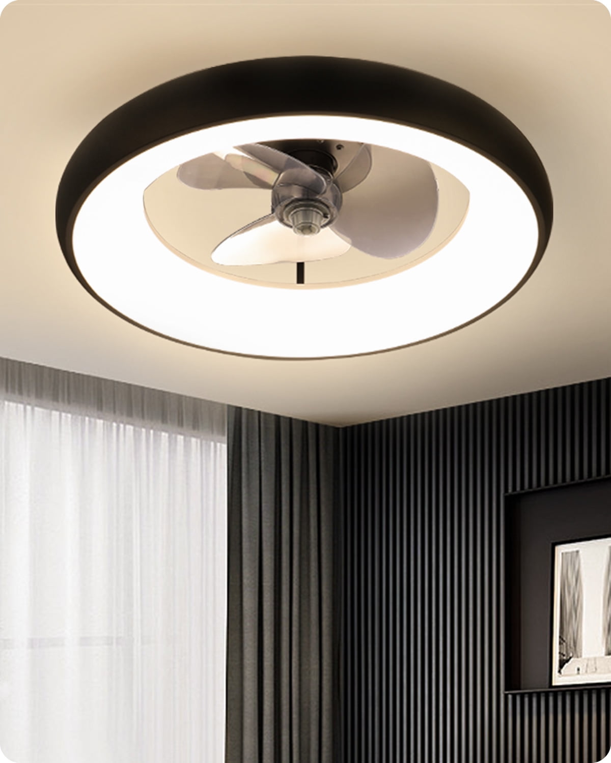 Soilsiu Low Profile Ceiling Fan with Dimmable LED Lights, Reversible ...