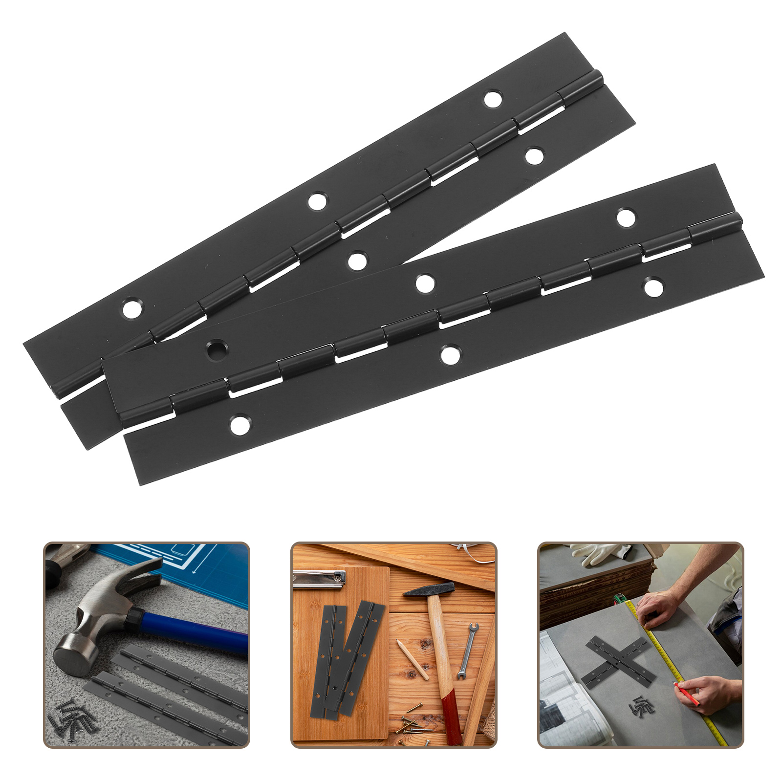 Soimiss Long Continuous Piano Hinges for Wood Boxes Black 1 Set ...