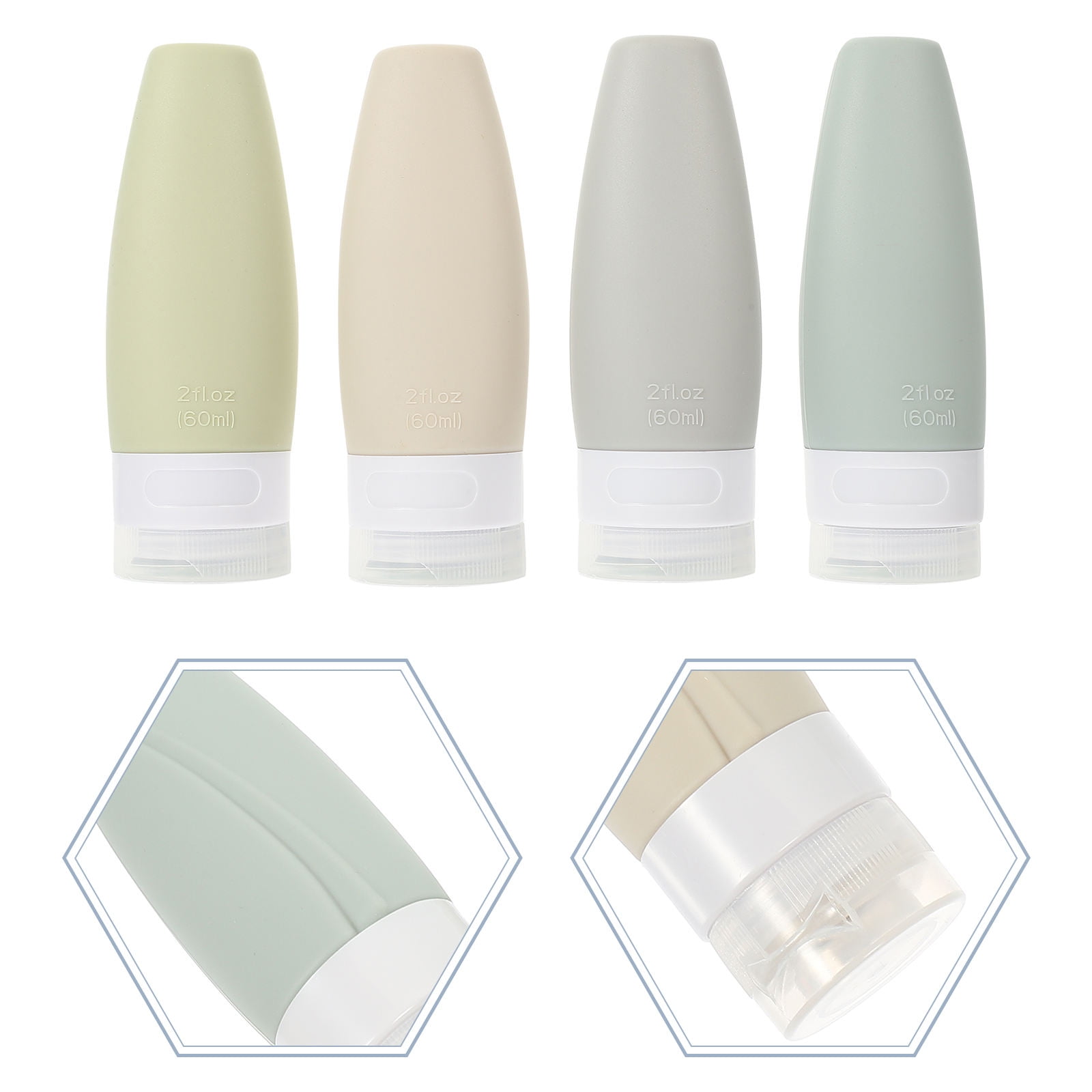 Soimiss 1 Set of Travel Shampoo and Conditioner Containers Light Gray ...