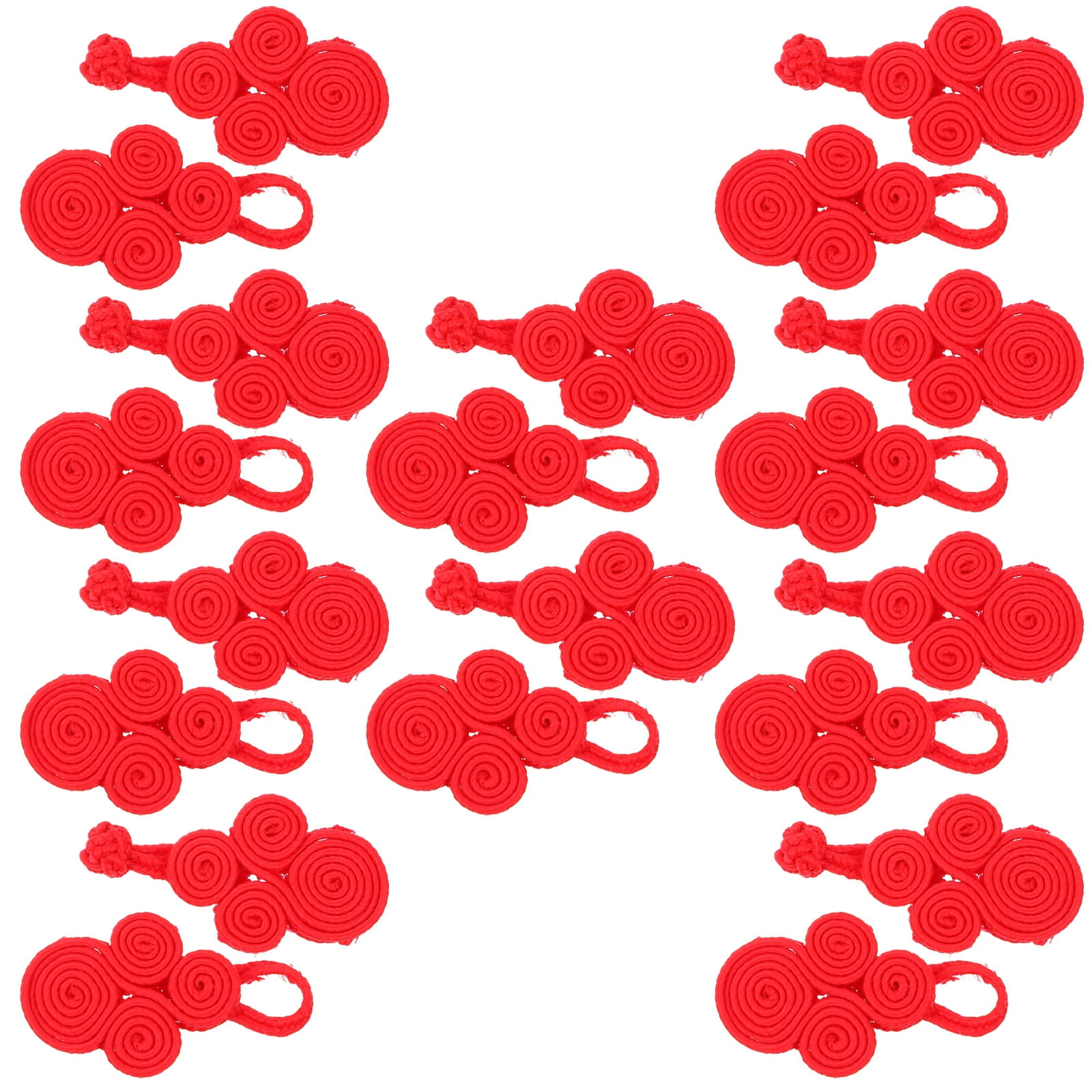 Soimiss 10 pairs of Knot Fastener Red Nylon Buttons for Cardigan ...