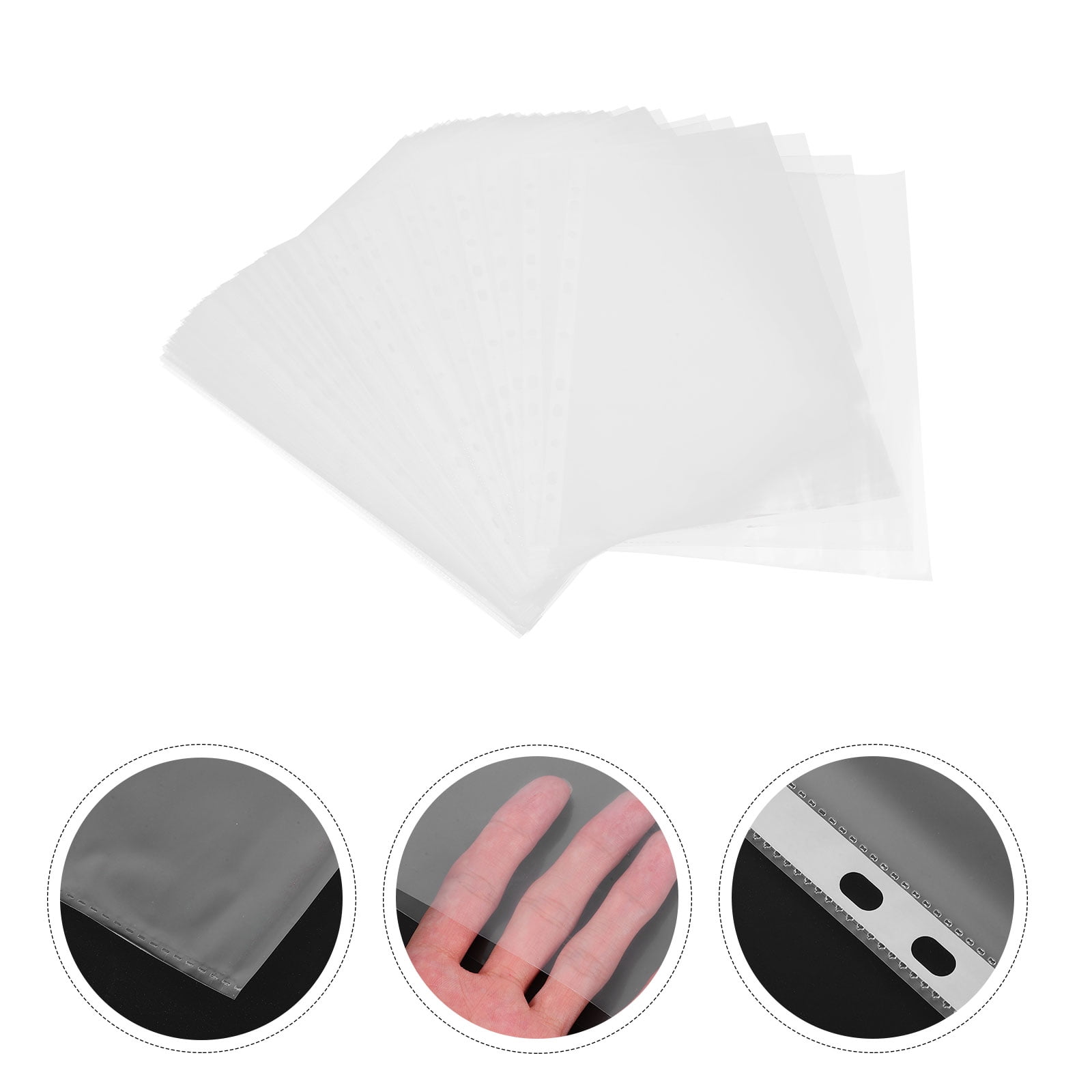 Soimiss Clear Sheet Protectors Binder File Sheet Protector PP Home Use ...