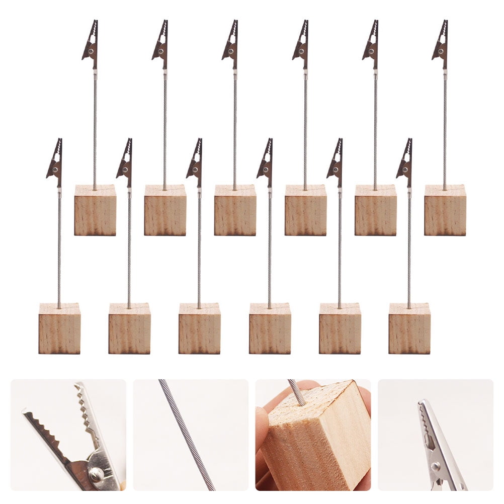 Soimiss 12Pcs Simple Stylish Wooden Photo Clip Holders for Office Decor ...