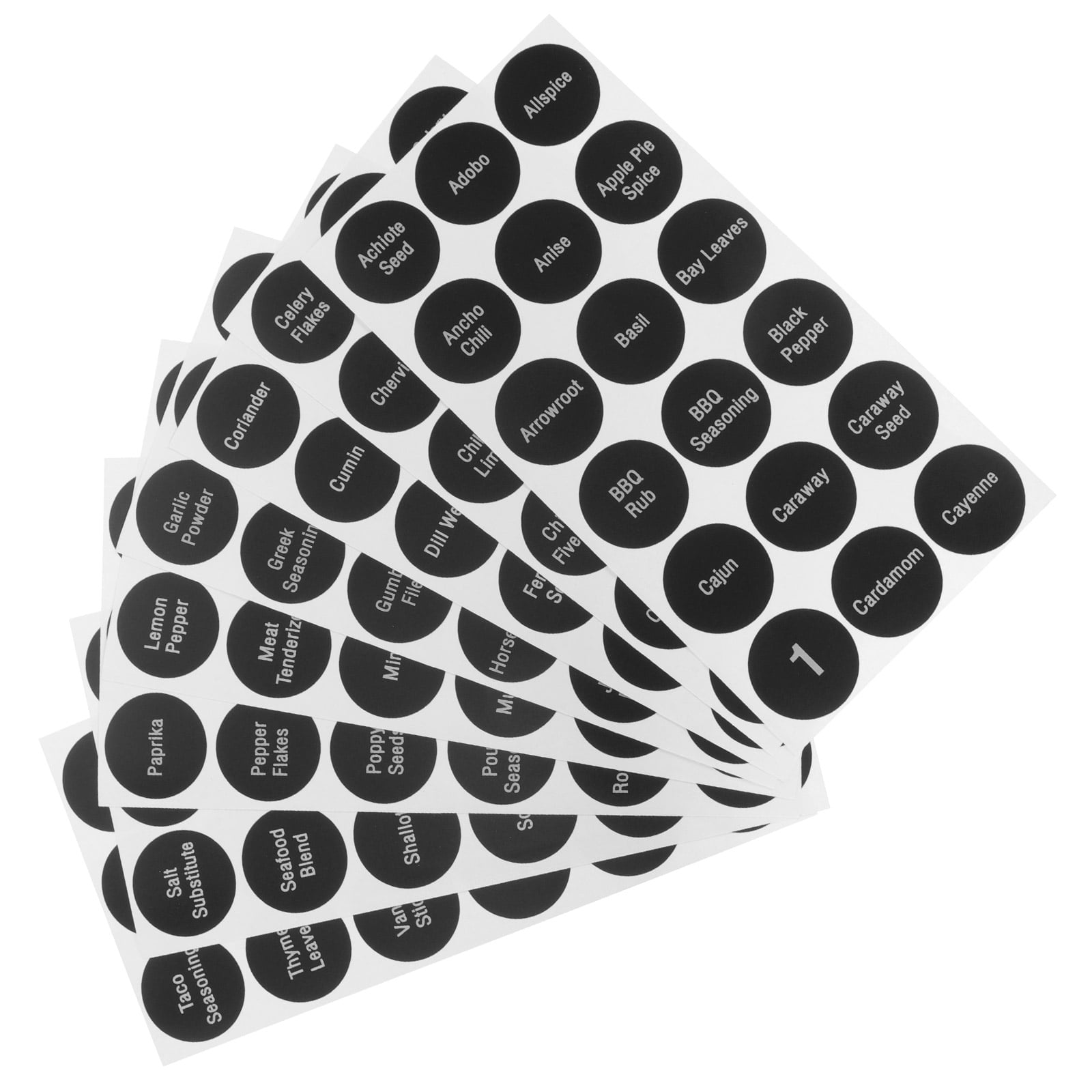 Soimiss Preprinted Black Kitchen Label Stickers for Classifying Spices ...
