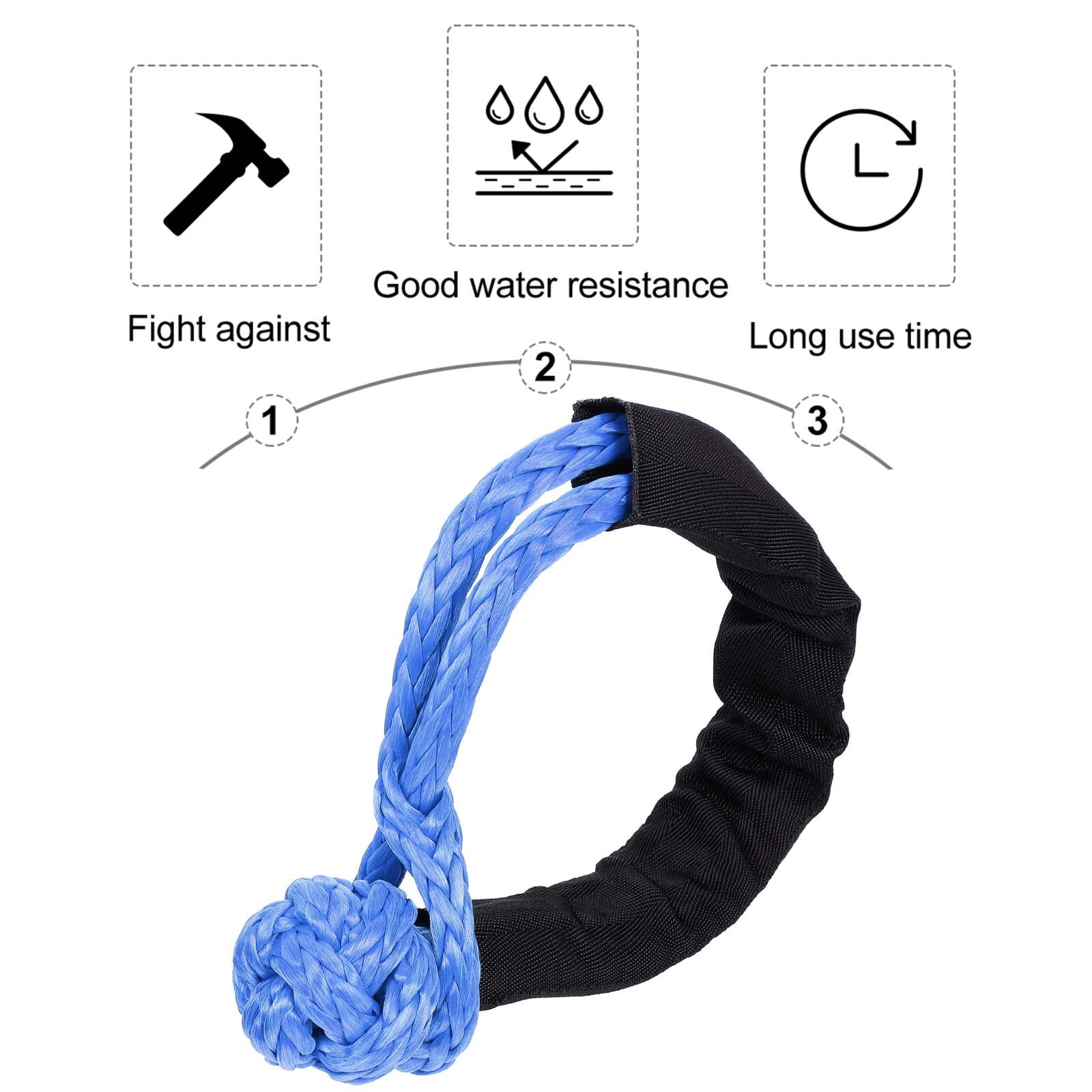 Soimiss 1Set Rope Shackle Practical Knot Rope for Off-road Use ...