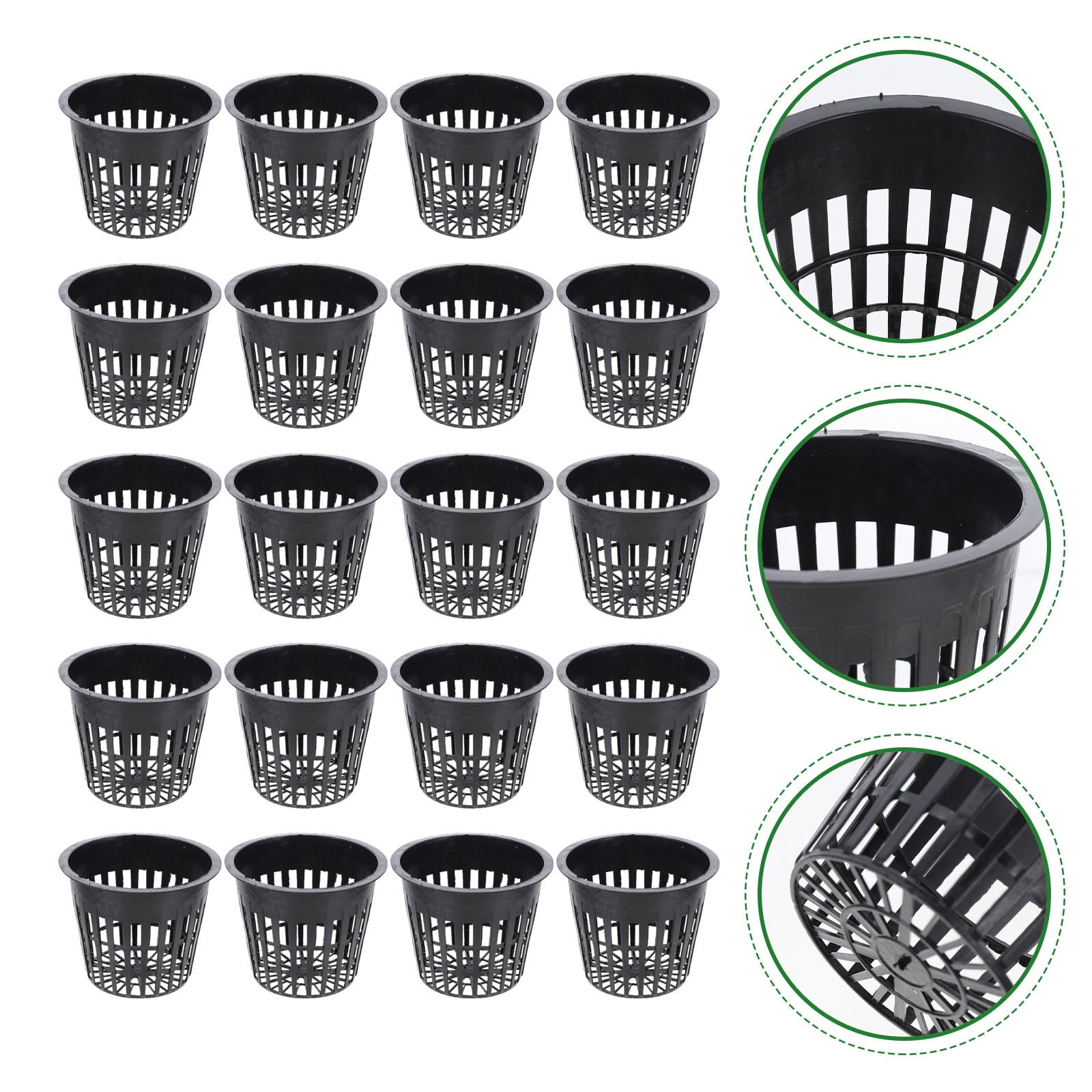 Soimiss 20Set Hydroponic Growing Cups Black Plastic Suitable For ...