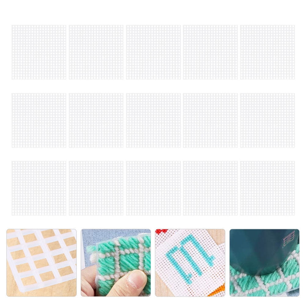 Soimiss 25Pack Embroidery Plastic Canvas for Decorative Projects White ...