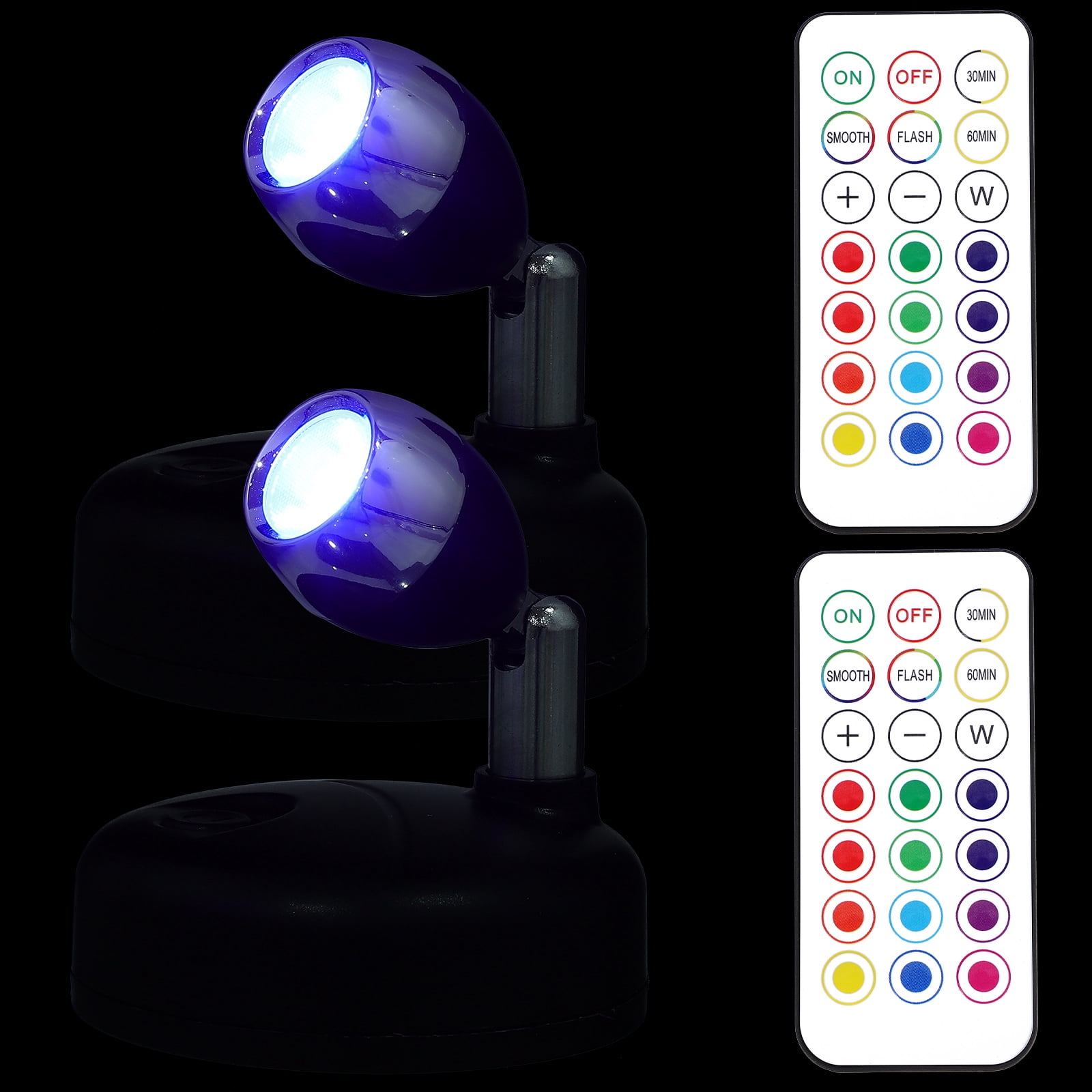 Soimiss 2Pcs Battery Powered Art Lighting Adjustable Angle Spotlights ...