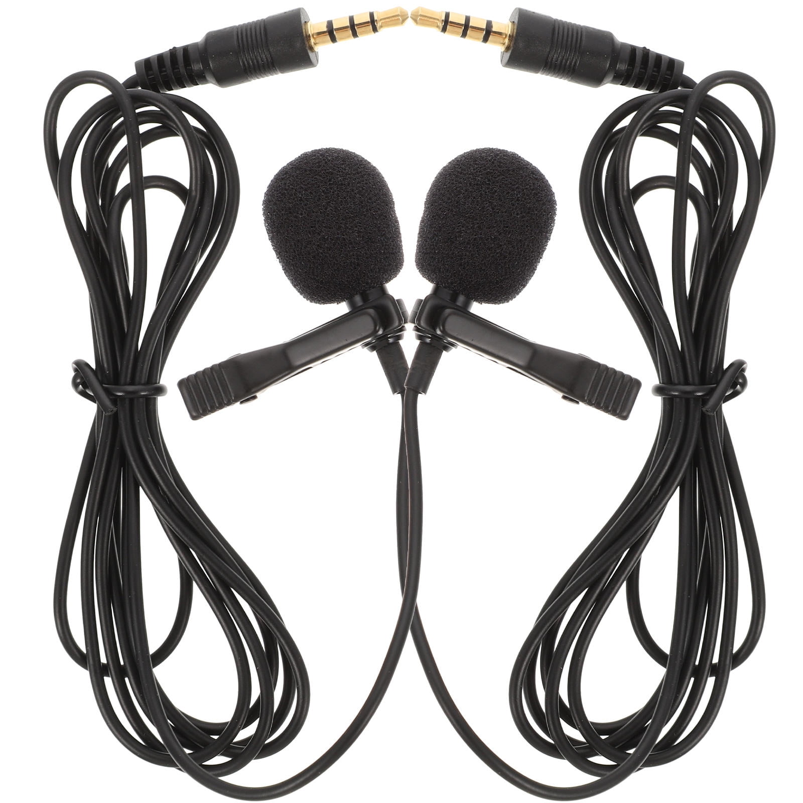 Soimiss 2Pcs Lecture Recording Mic Black Aps Sponge Lapel Mic for ...