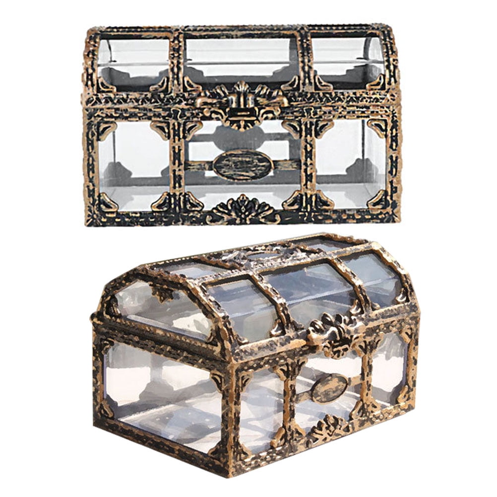 Soimiss 2Pcs Transparent Box Dark Brown Plastic Storage Box For Women ...