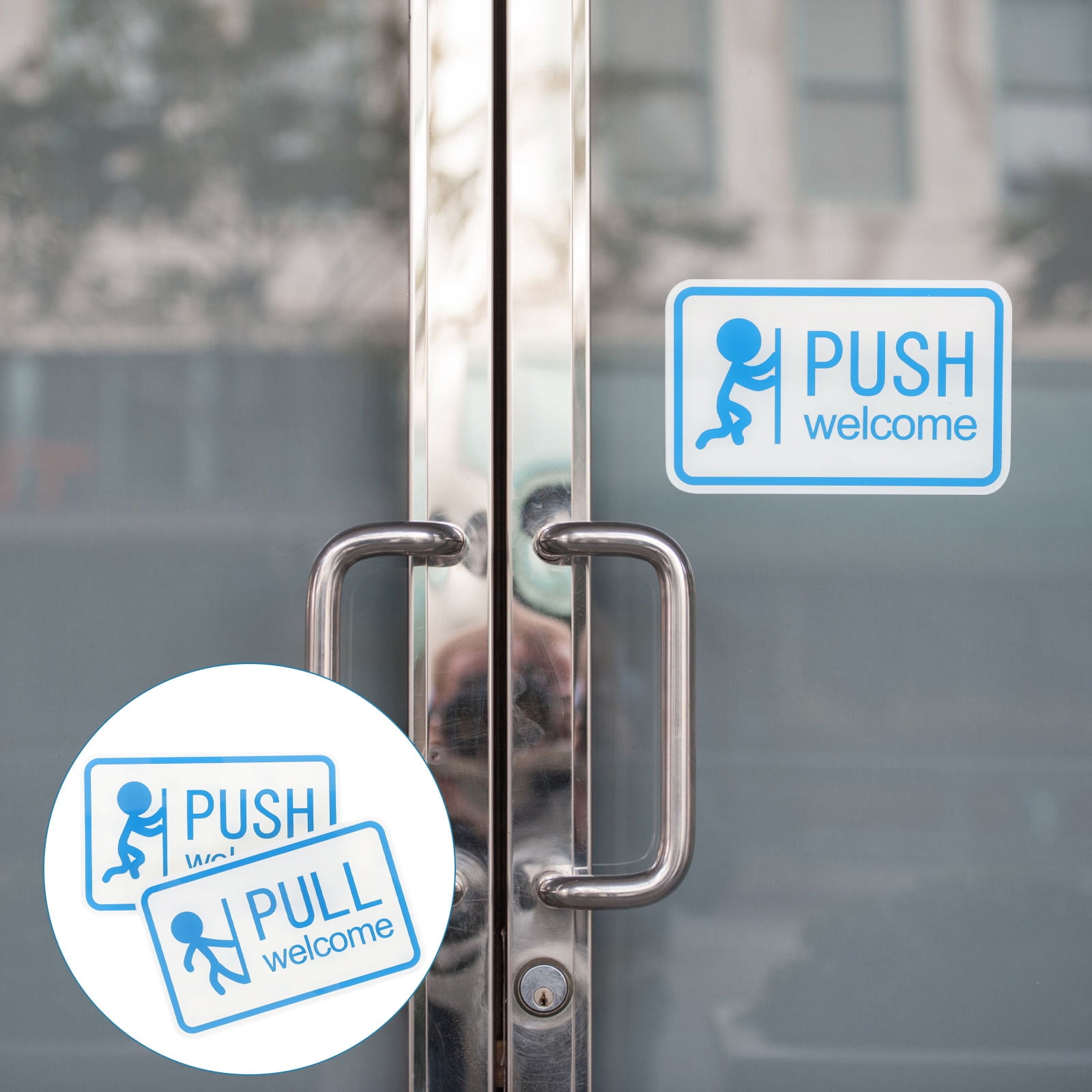 Soimiss 2pcs Push-Pull Signage Led Sign Pull Push Door Signs Handles ...