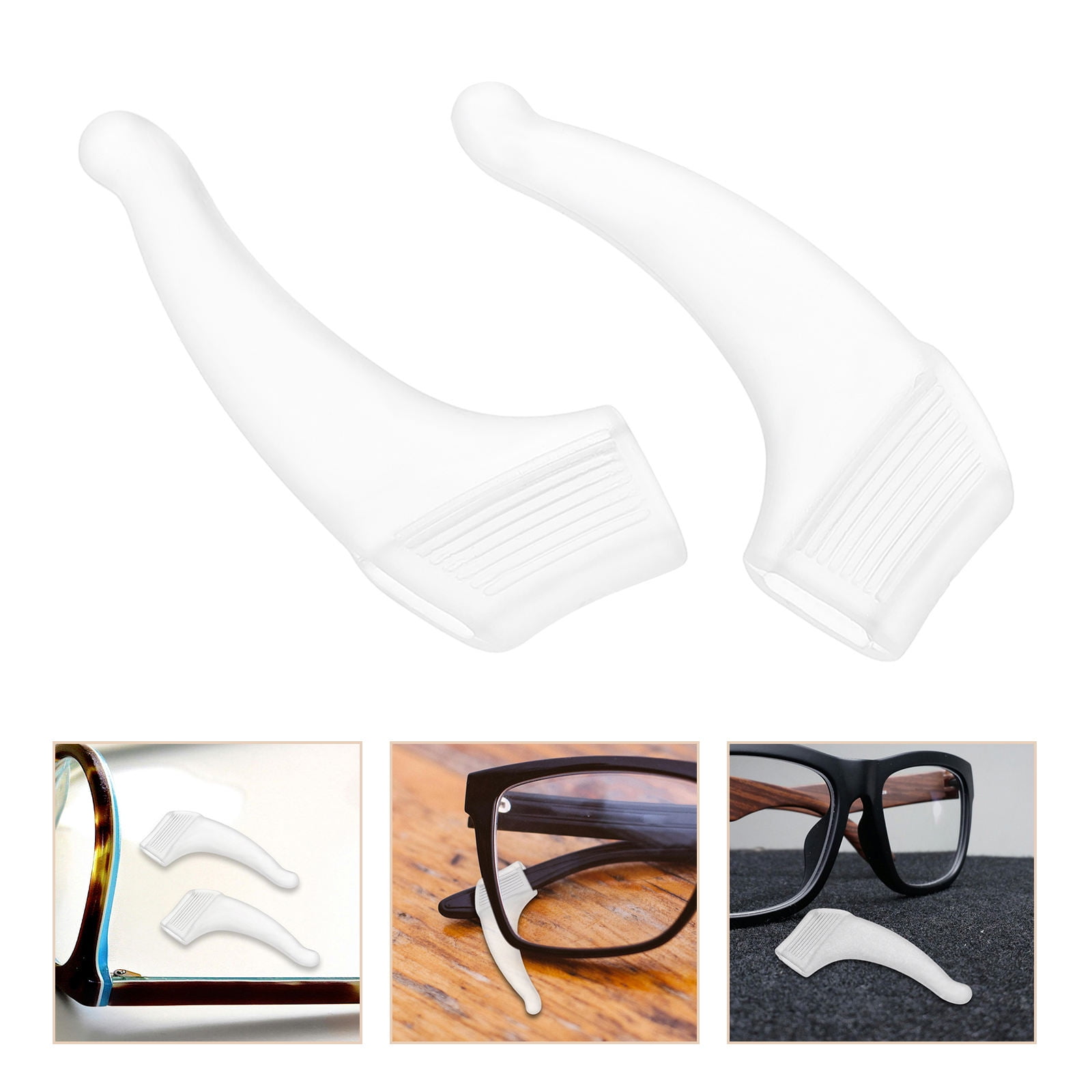 Soimiss 30Pairs White Silicone Eyeglass Ear Grips Anti Slip Glasses Ear ...