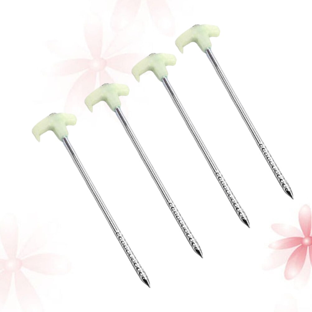 Soimiss 4 Pcs Tent Nails For Outdoor Camping Silver Steel Ground Anchor ...