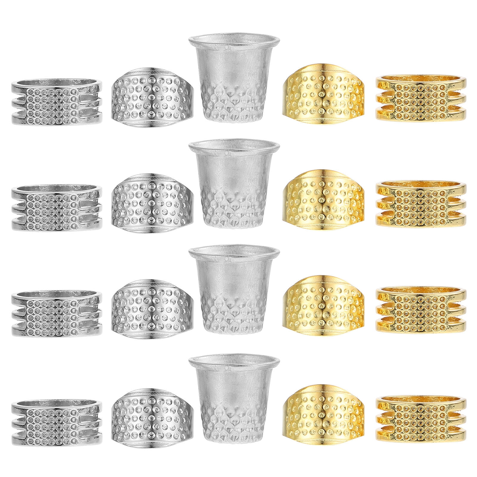 Soimiss 4 Slanted Silver Thimbles Quilting Thimble for Handicraft Enthusiasts in Anti Slip ...