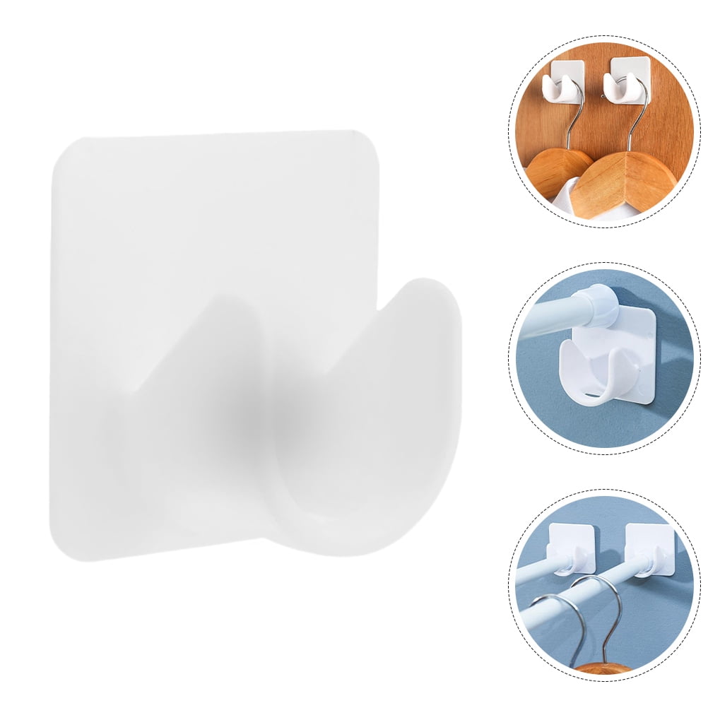 Soimiss 4Pcs White Tension Rod Brackets Adhesive for Shower and Closet ...