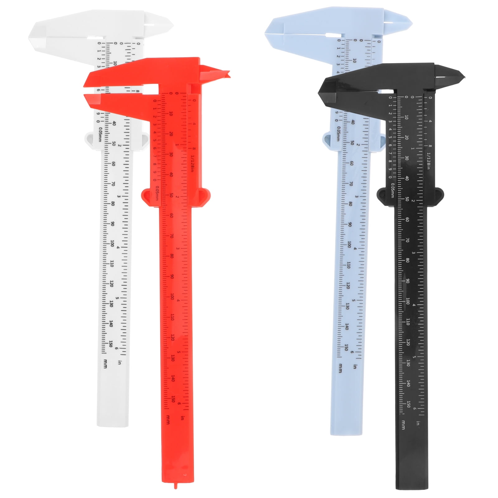 Soimiss 4Pcs Plastic Calipers Compact Sliding Measuring Gauge for ...