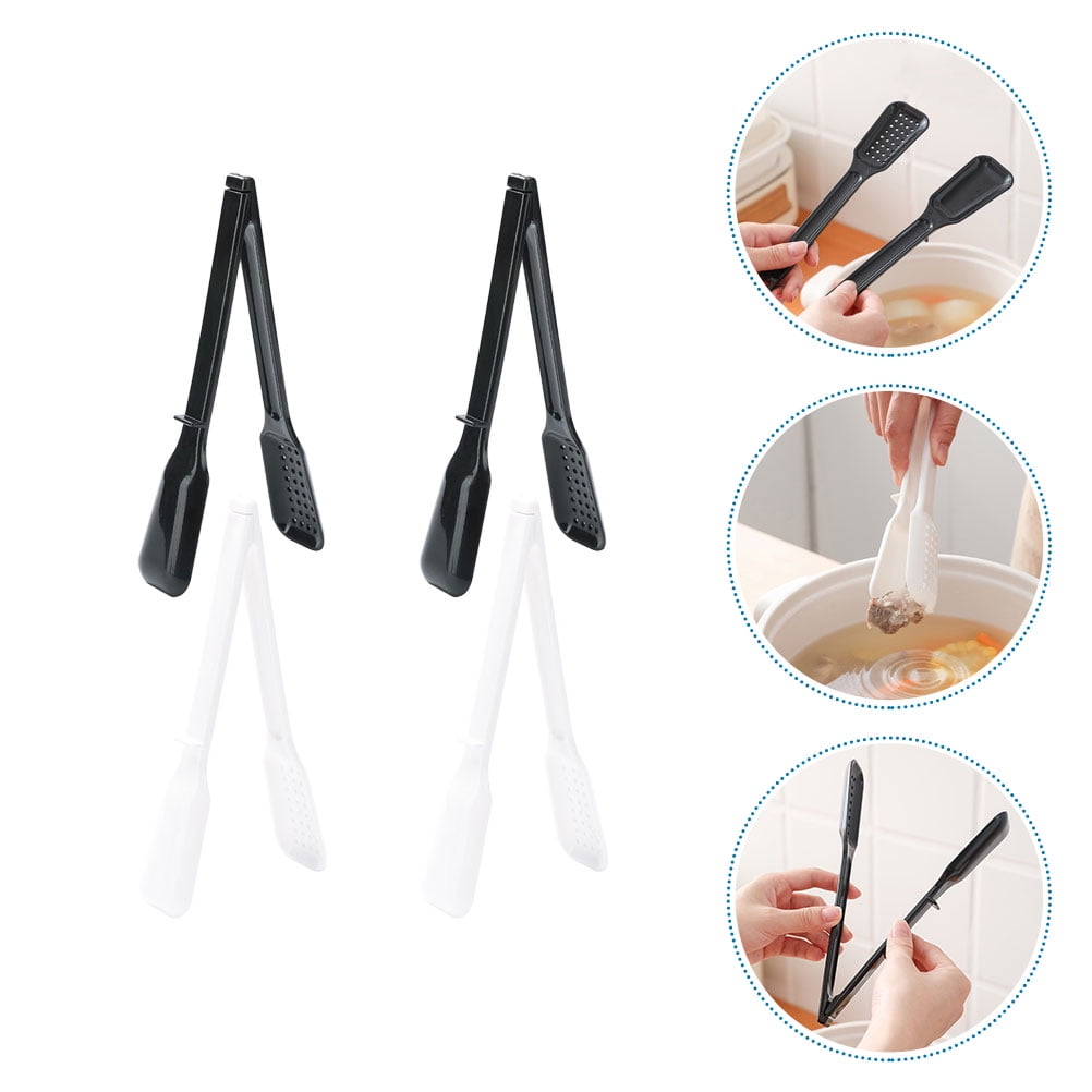 Soimiss 4Pcs Assorted Color Plastic Serving Tongs Multifunction Steak ...