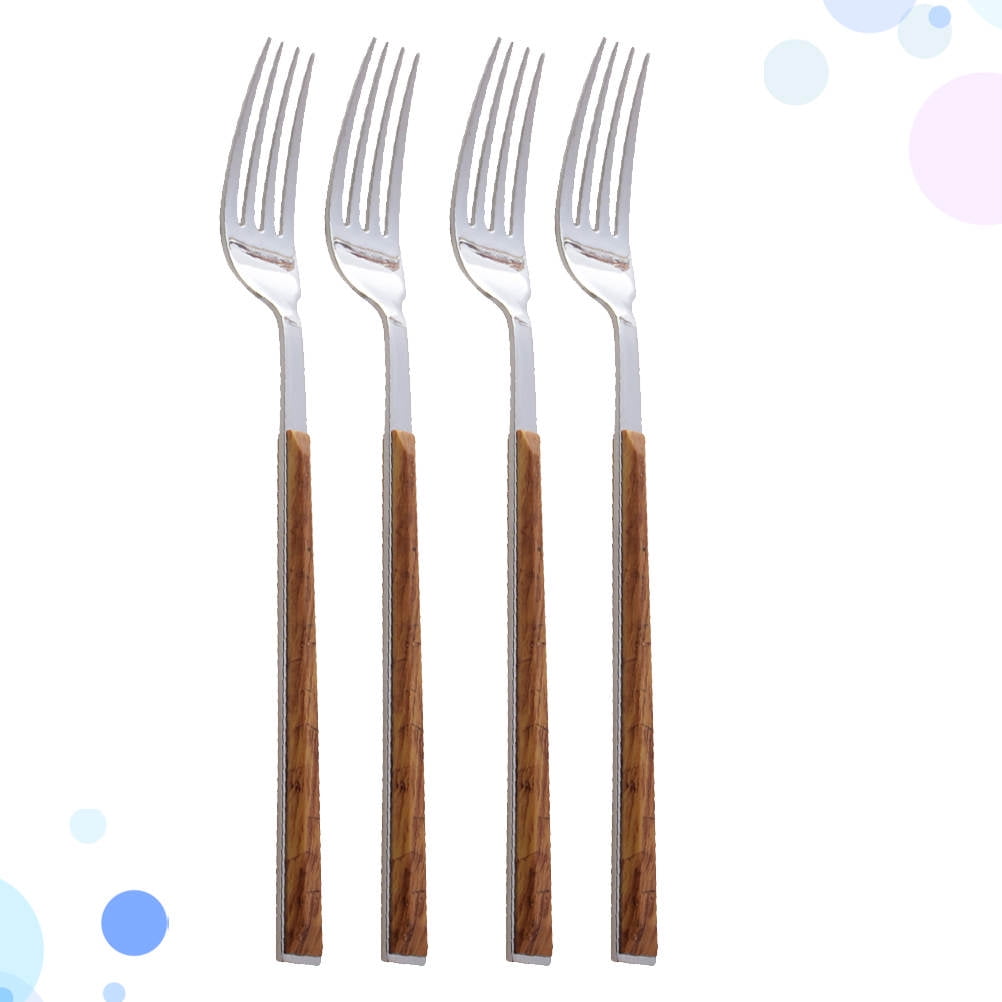Soimiss Wood Handle Cutlery Set Stainless Steel 4pcs - Walmart.com