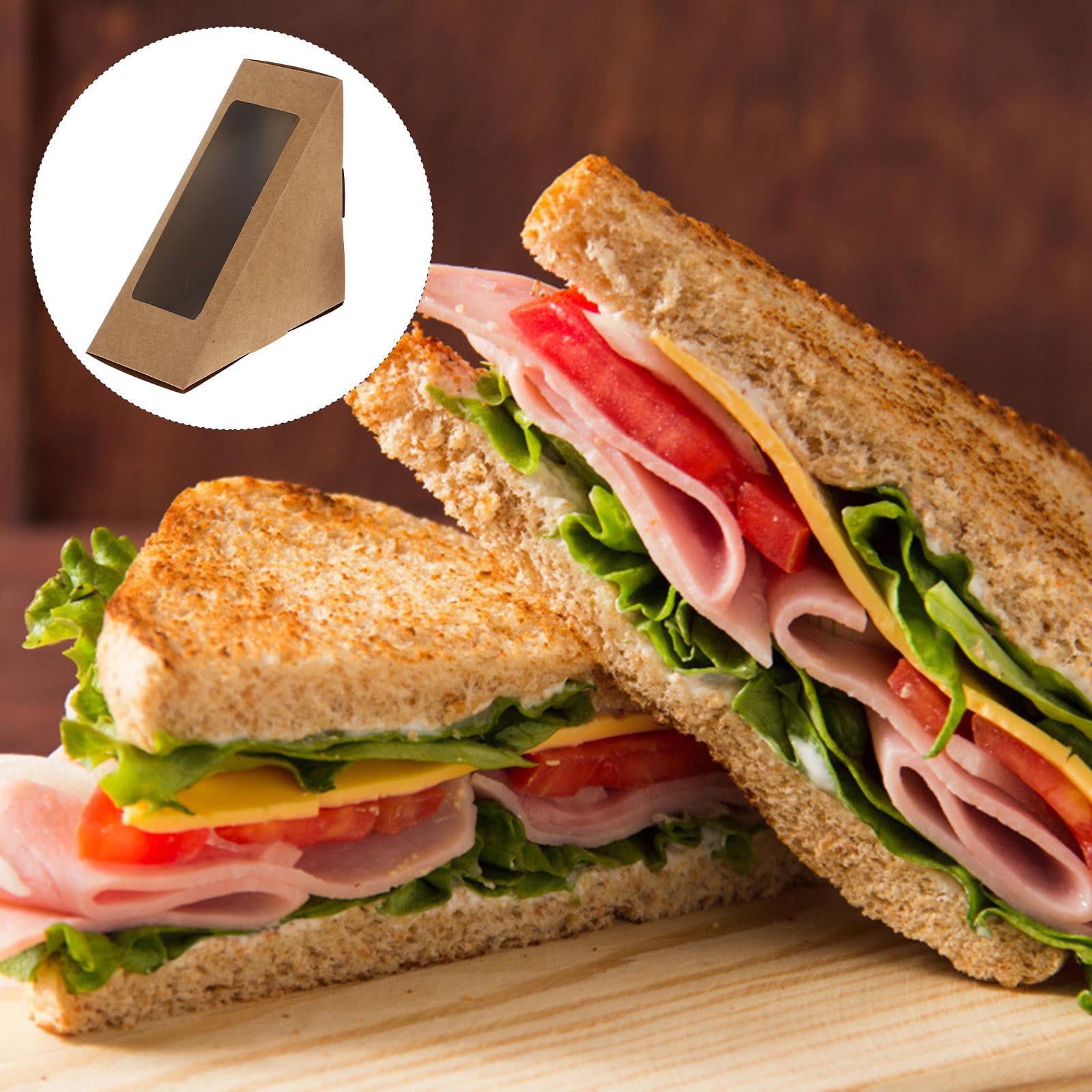 Soimiss 50Pack Kraft Paper Packaging Box Bento Sandwich Box Coffee ...