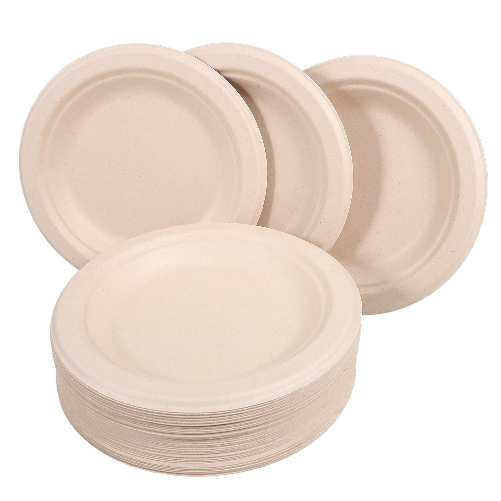 Soimiss 50Pcs Dessert Paper Plate Beige for Cake Packaging Outdoor BBQ ...
