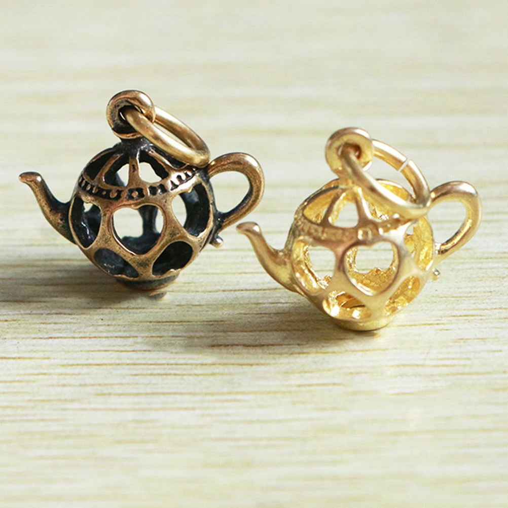 Soimiss 5Set Small Charms for Jewelry Making Brass Golden Heart Shape ...