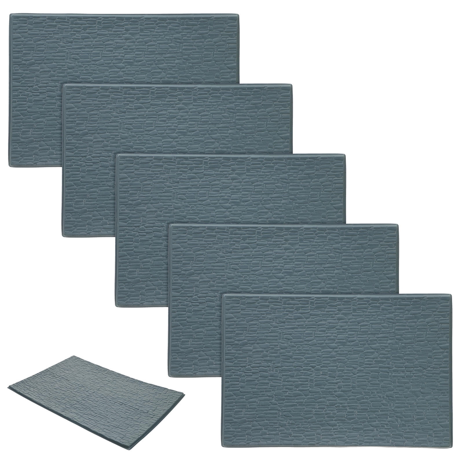 Soimiss 6Pcs DIY Layout Roof Tiles Decors Navy PVC Basing Materials for ...