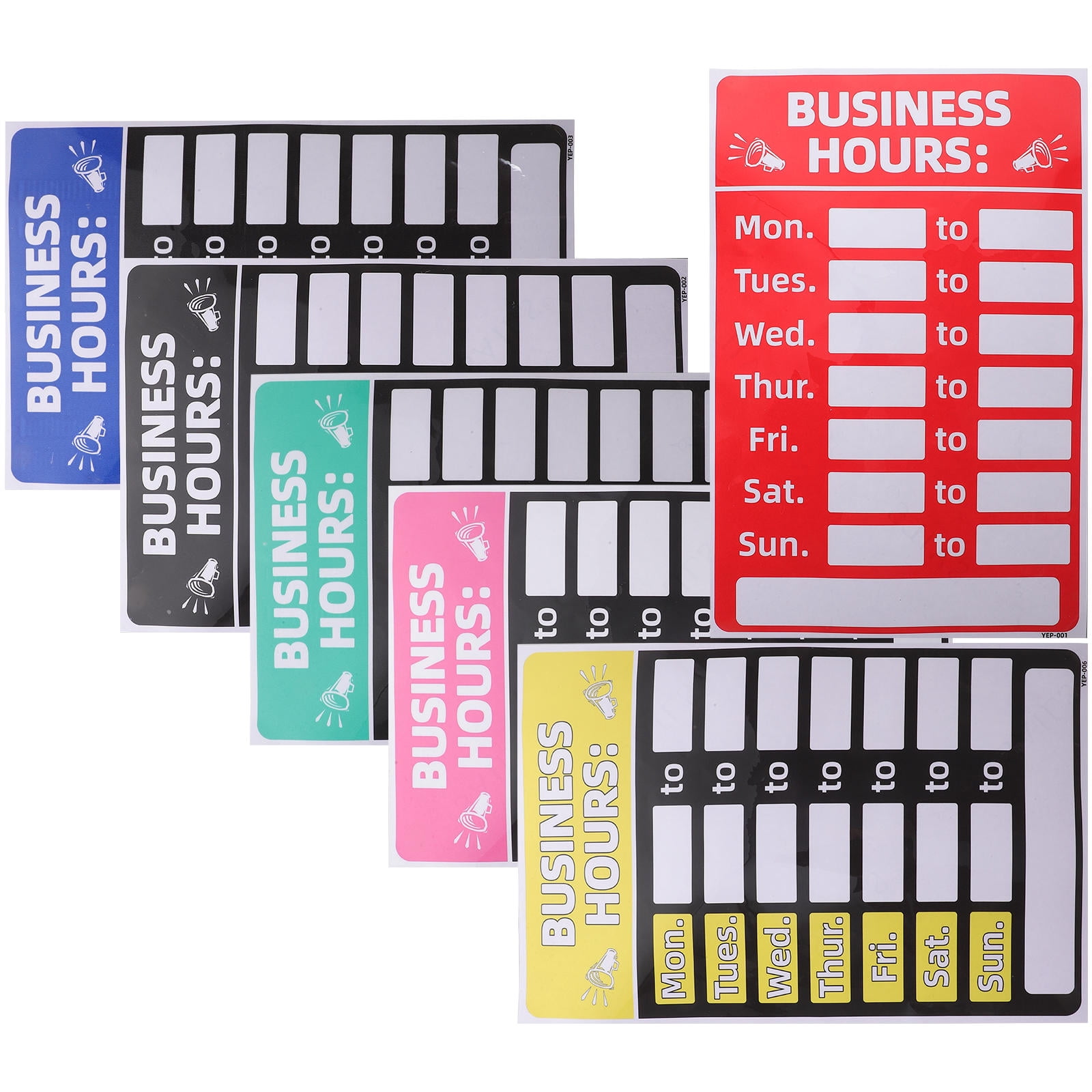 Soimiss 6pcs Operating Hours Sign Business Hours Signs Assorted Color ...