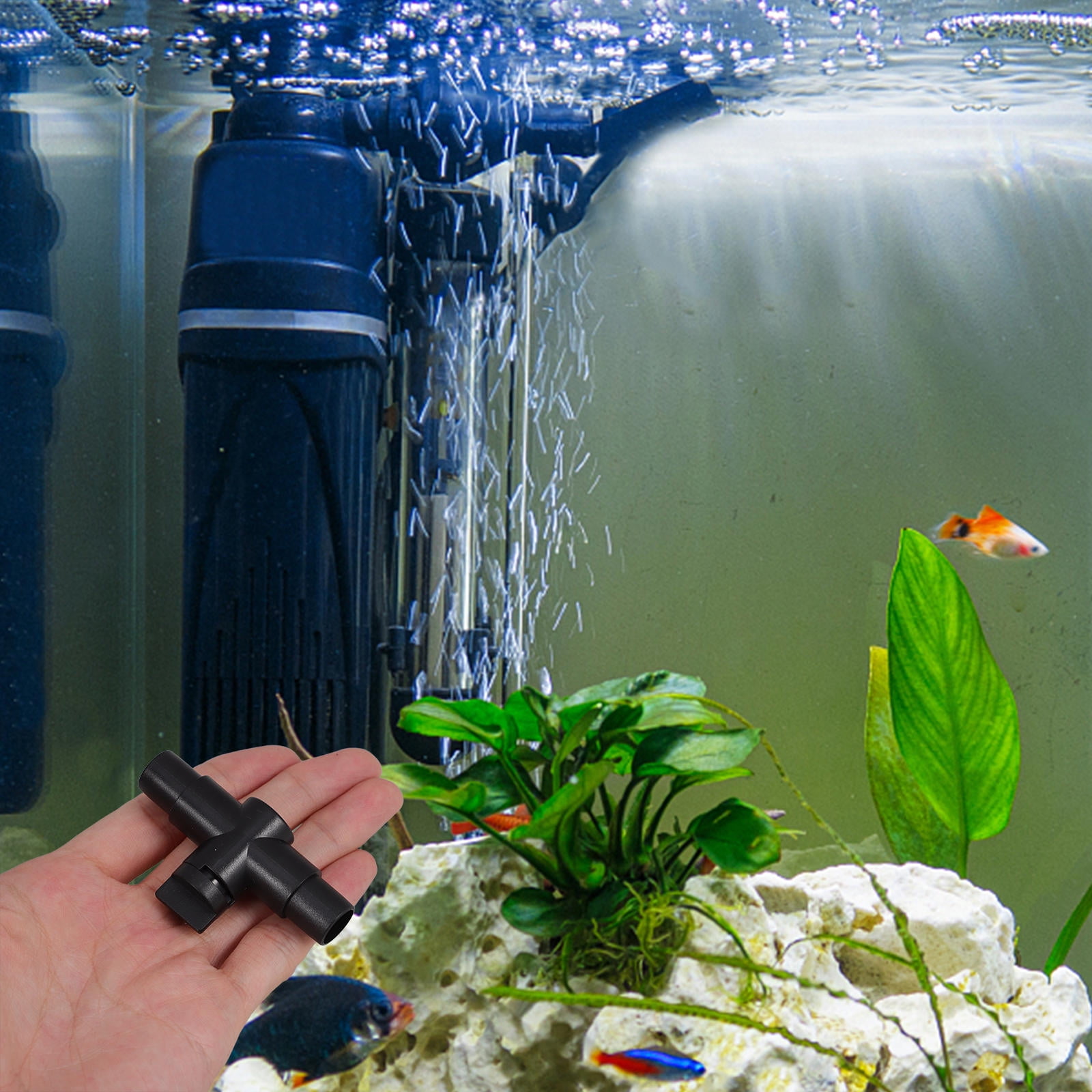 Soimiss Small Pond Pump Water Fountain Nozzle Spray 9Pcs Black ...