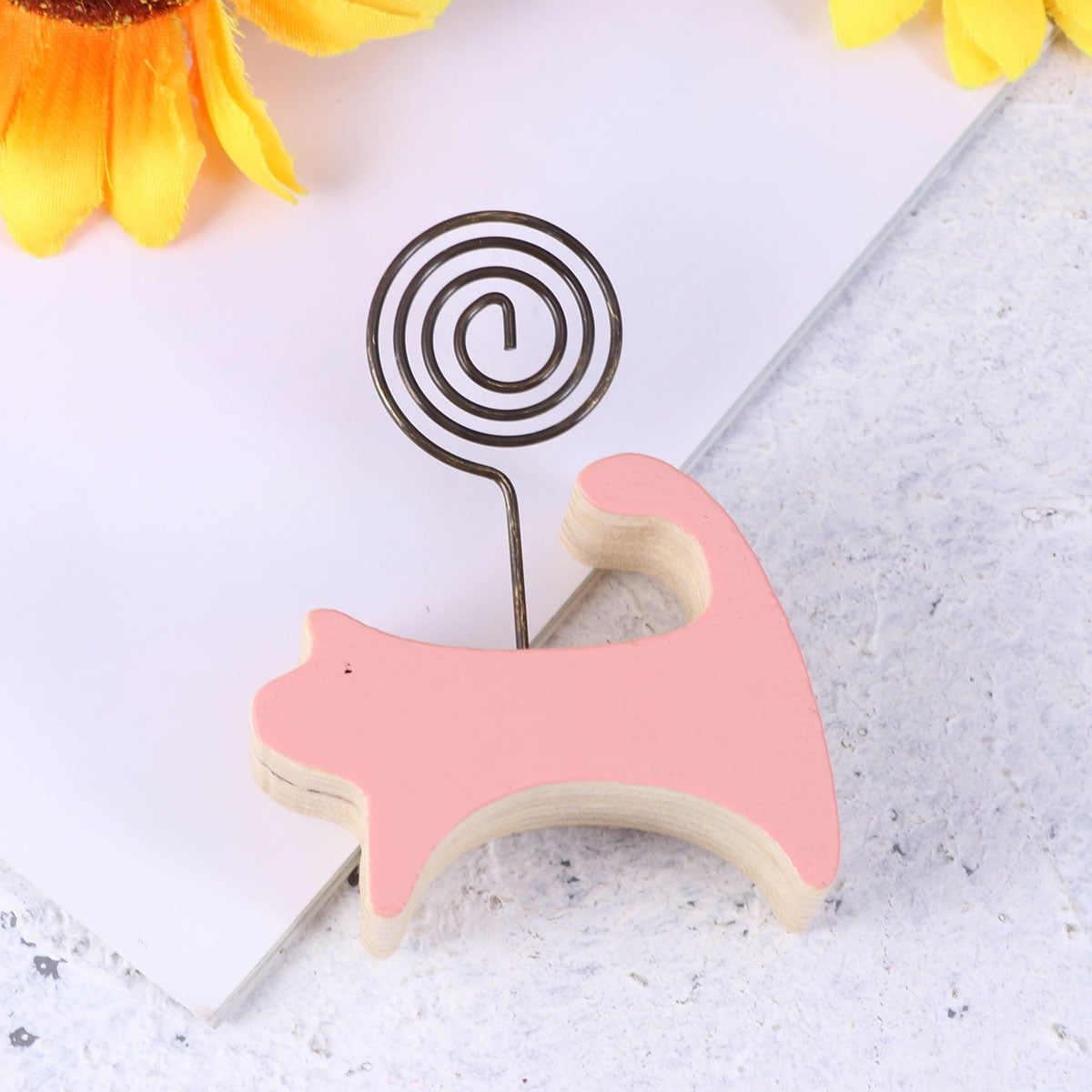 Soimiss Animal Message Clip Wood Note Holder for Desk Women 1Pack ...