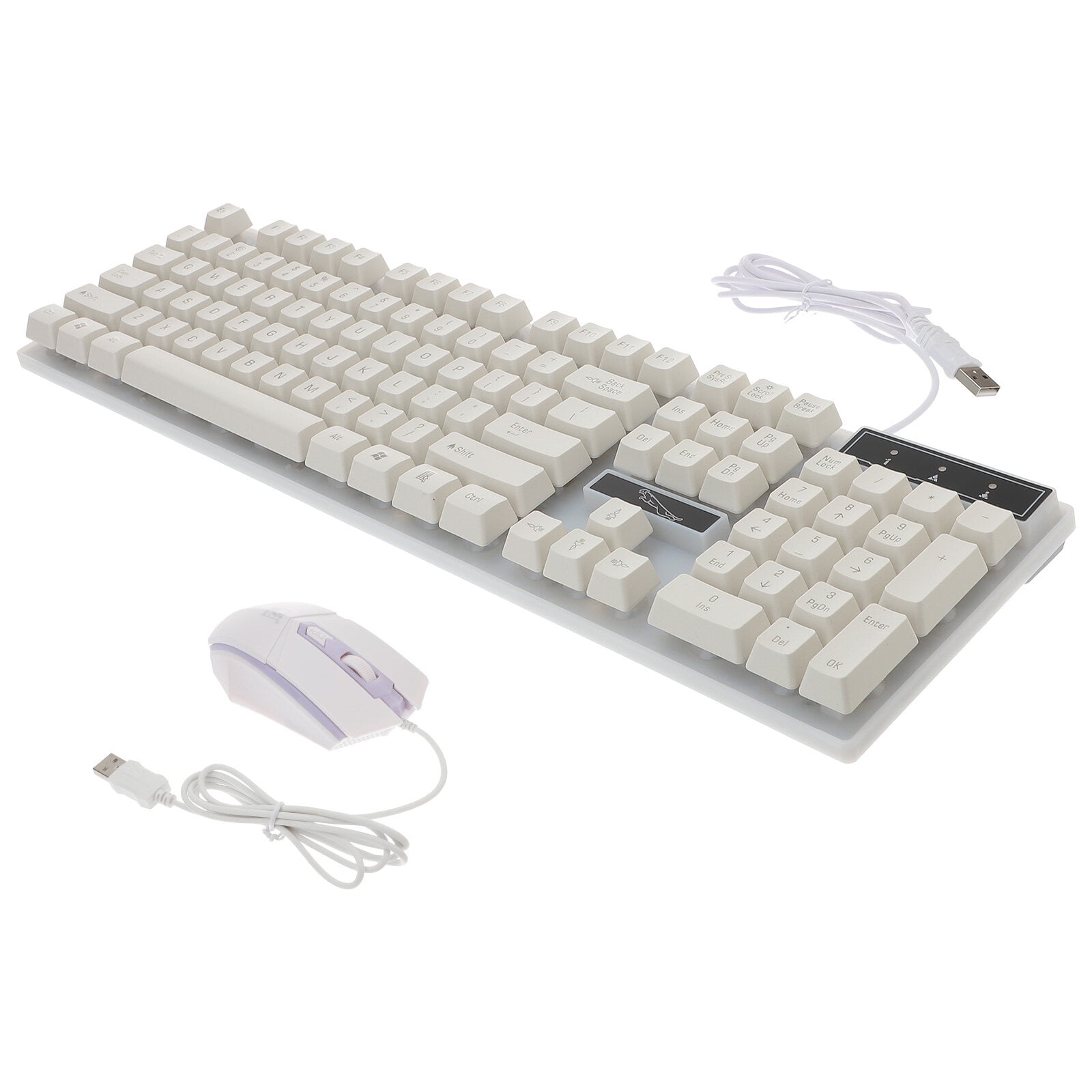 Soimiss Backlit Keyboard Wired Gamer Mouse White Ergonomic Design ...