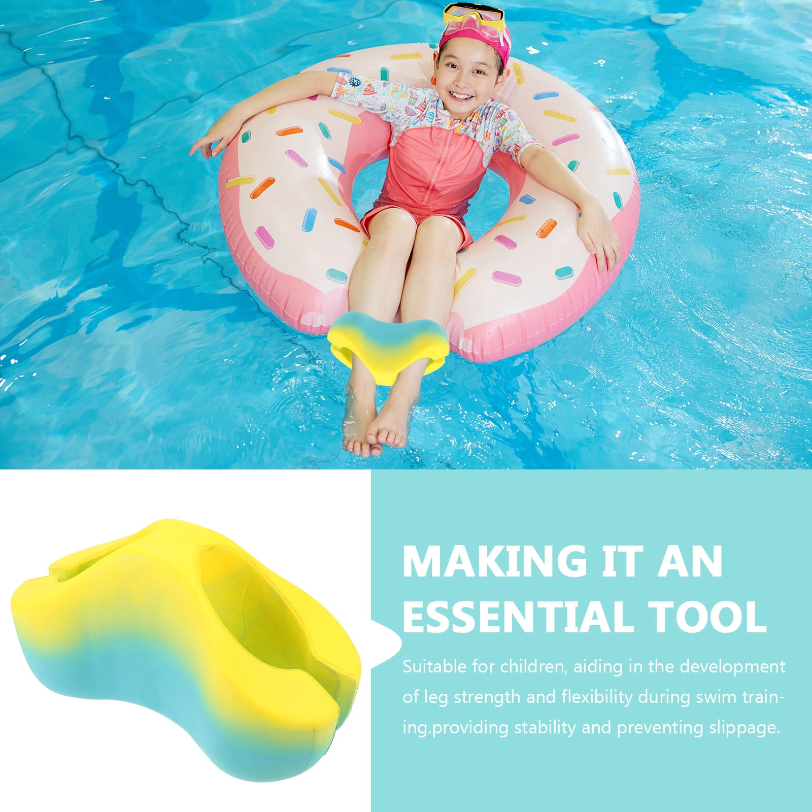 Soimiss Yellow Ankle Float Leg Board for Swim Training Posture Correction and Freestyle Kick ...