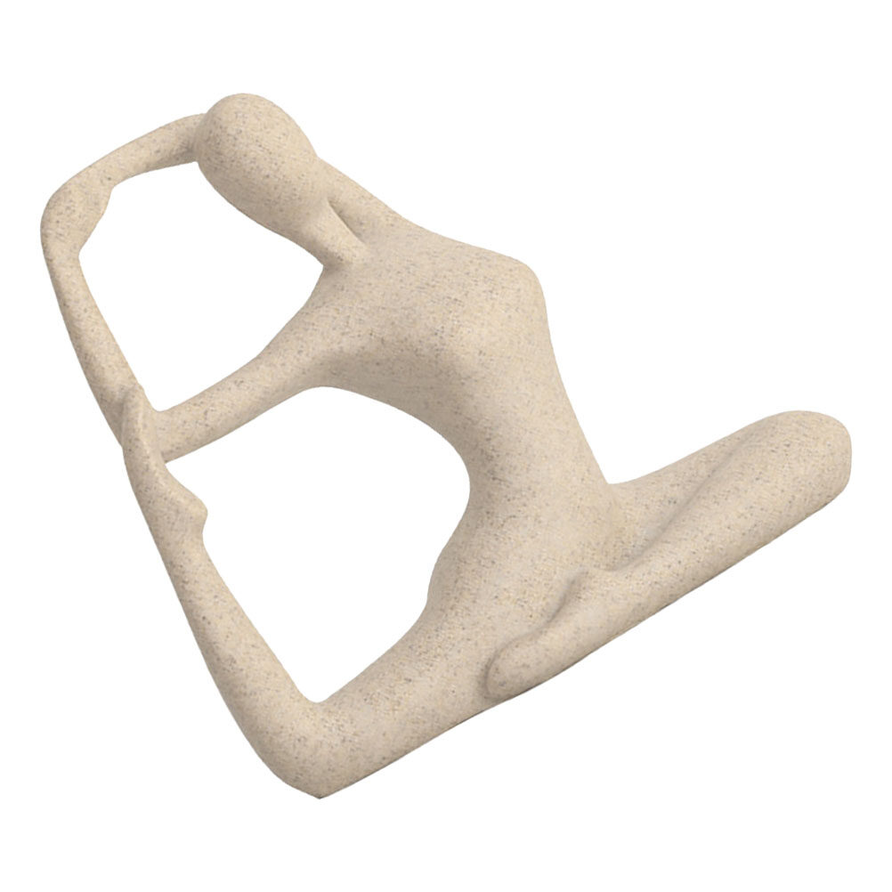 Soimiss Beige Resin Yoga Figure Shape Decor for Living Room Bedroom ...