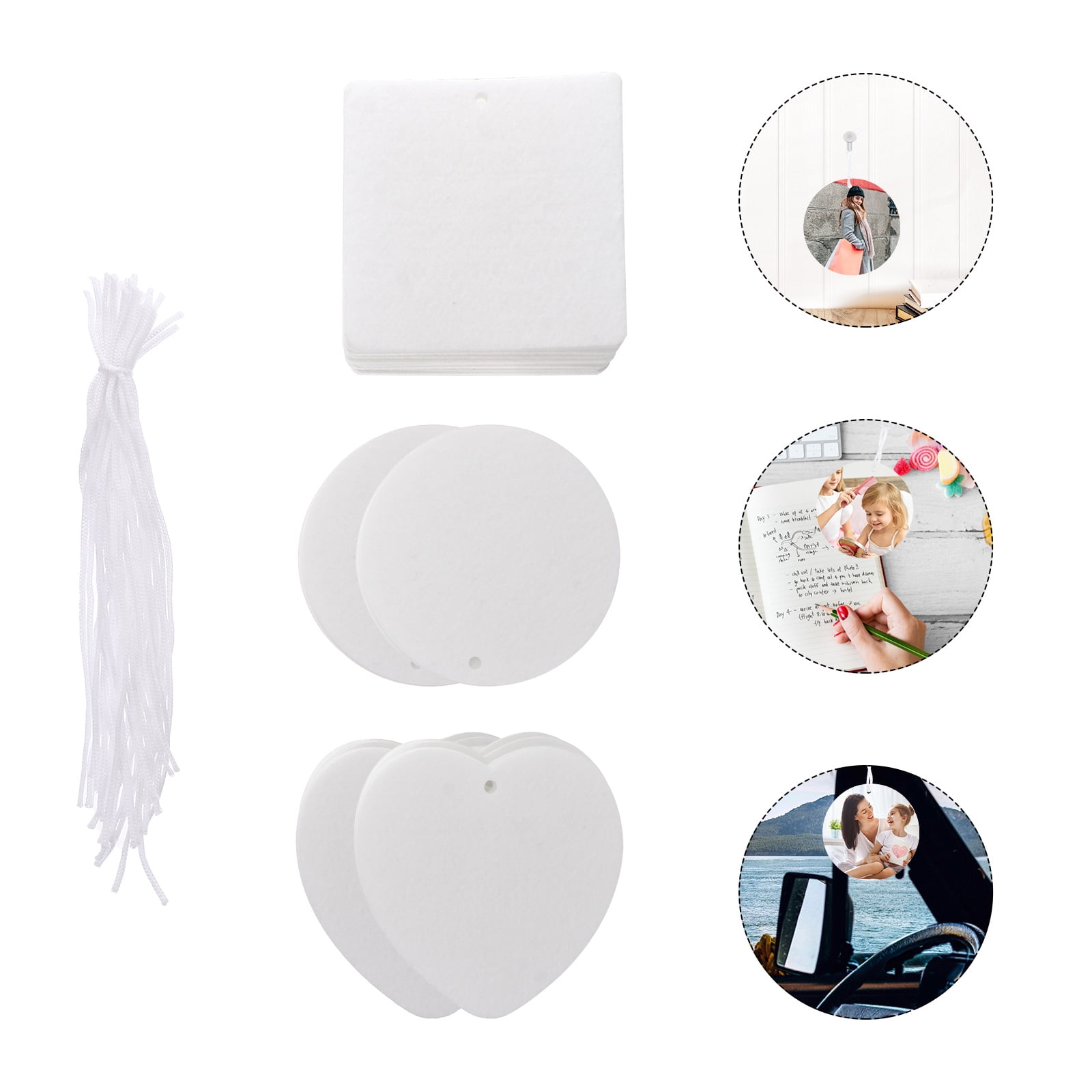 Soimiss Sublimation Car Freshener Blanks White 1 Set 3.7x3.7in ...