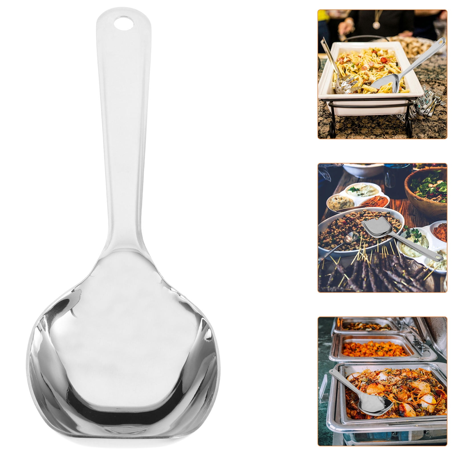 Soimiss Catering Serving Spoon Stainless Steel Deep Bowl Ergonomic ...
