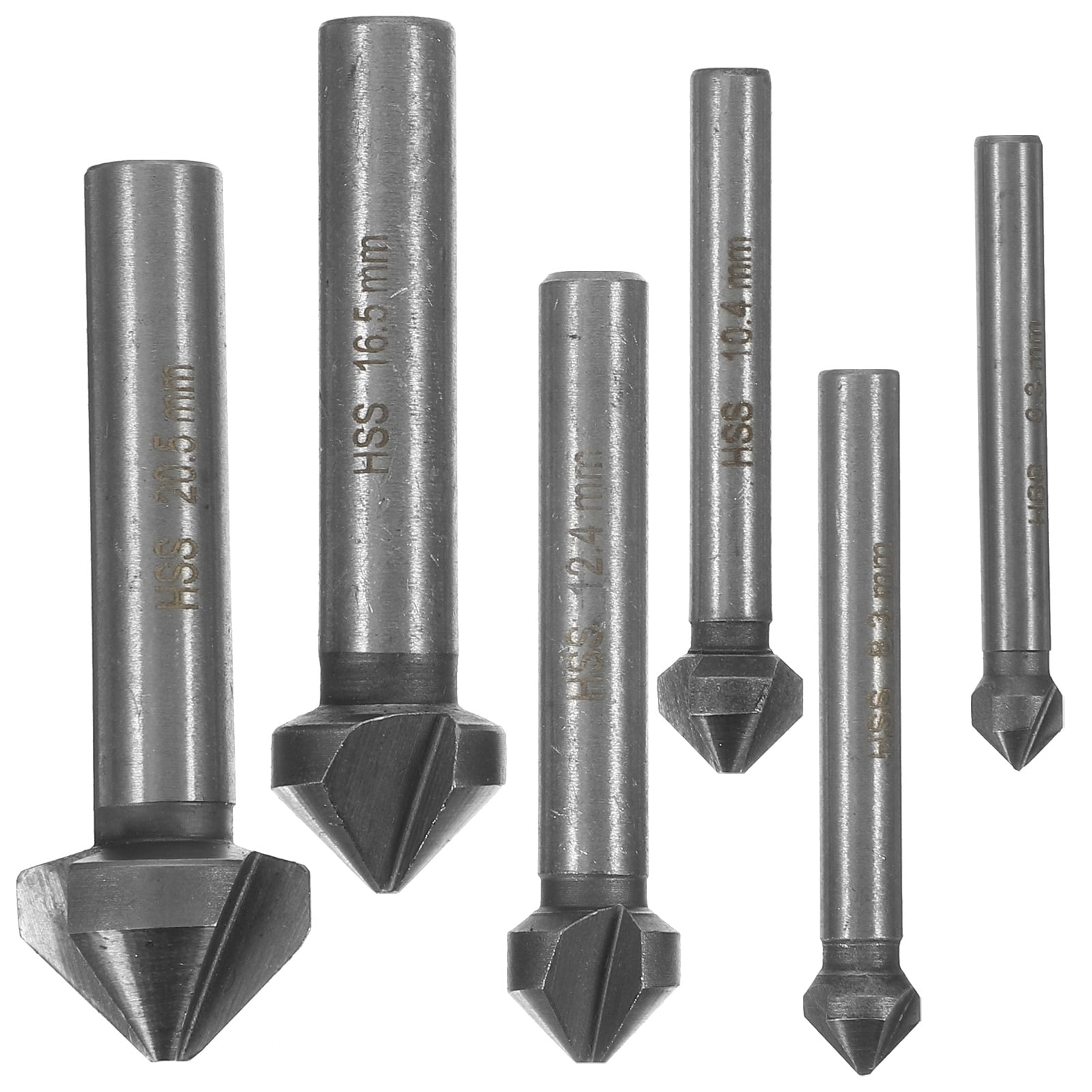 Soimiss Countersink Set 6Set Grey Steel Countersink Chamfer Tool for ...