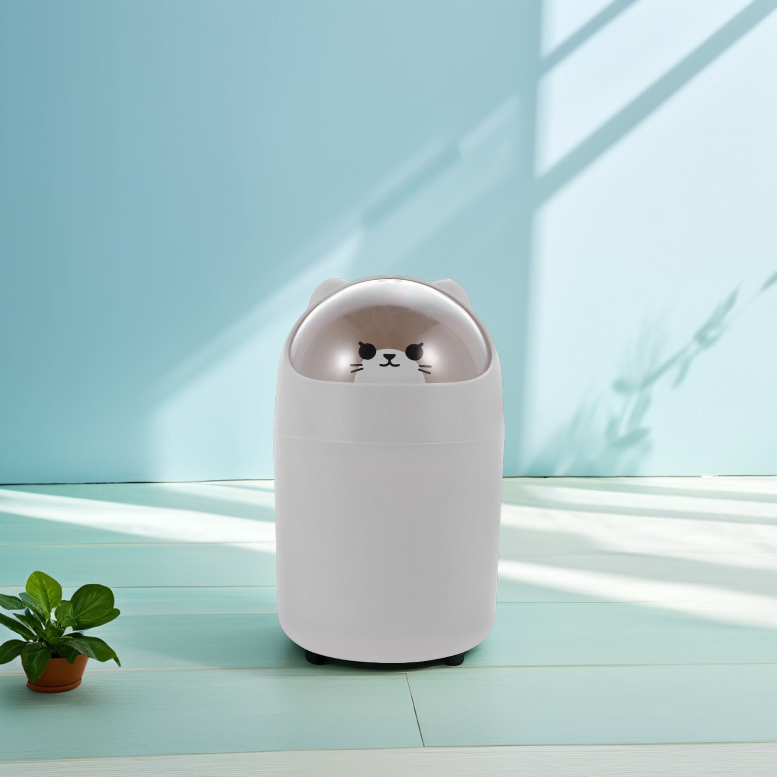 Soimiss Trash Can for Desk Small Trash Bin Plastic Garbage Disposal ...