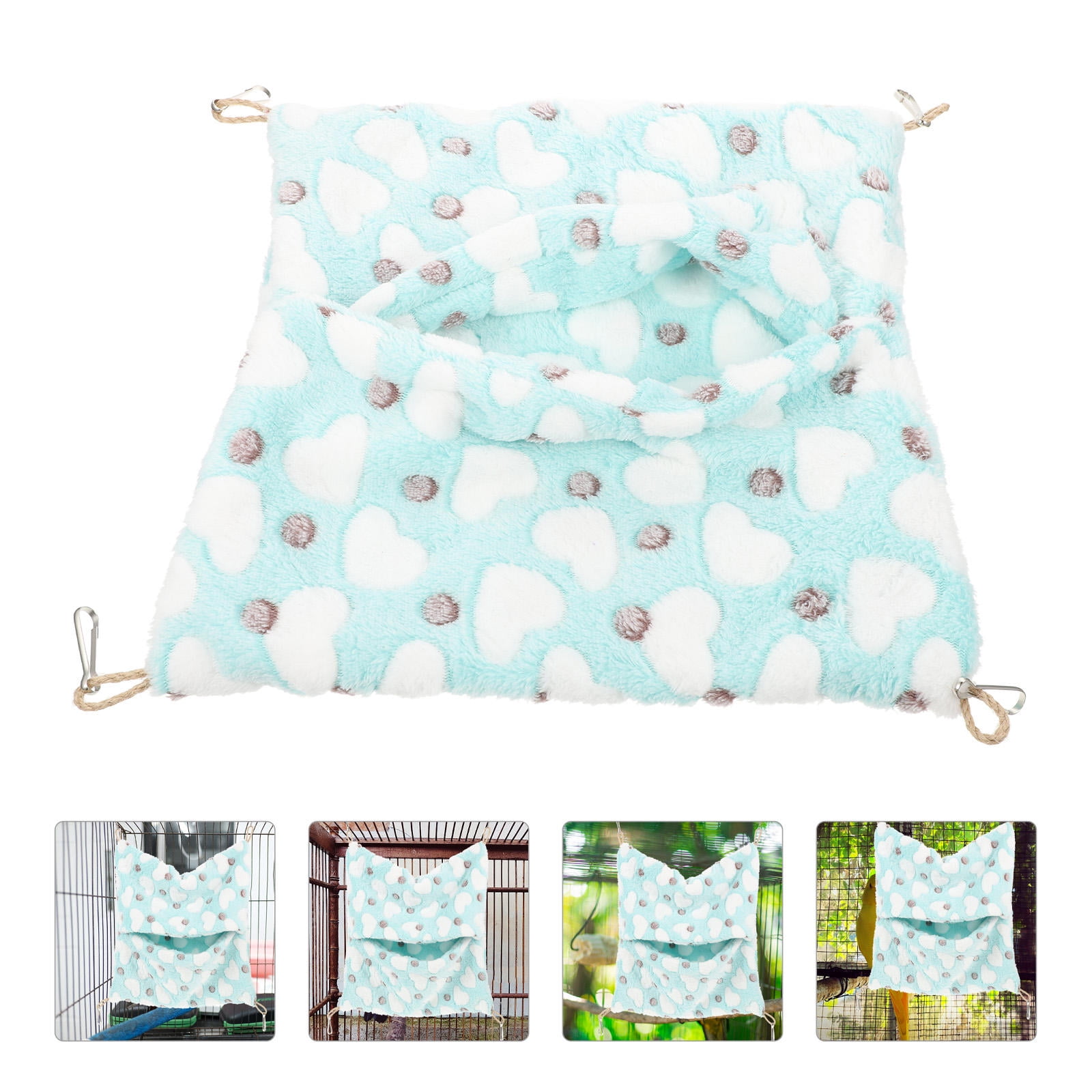 Soimiss Hamster Sleeping Cushion Plush Green Double-layer Cozy 1Set for ...