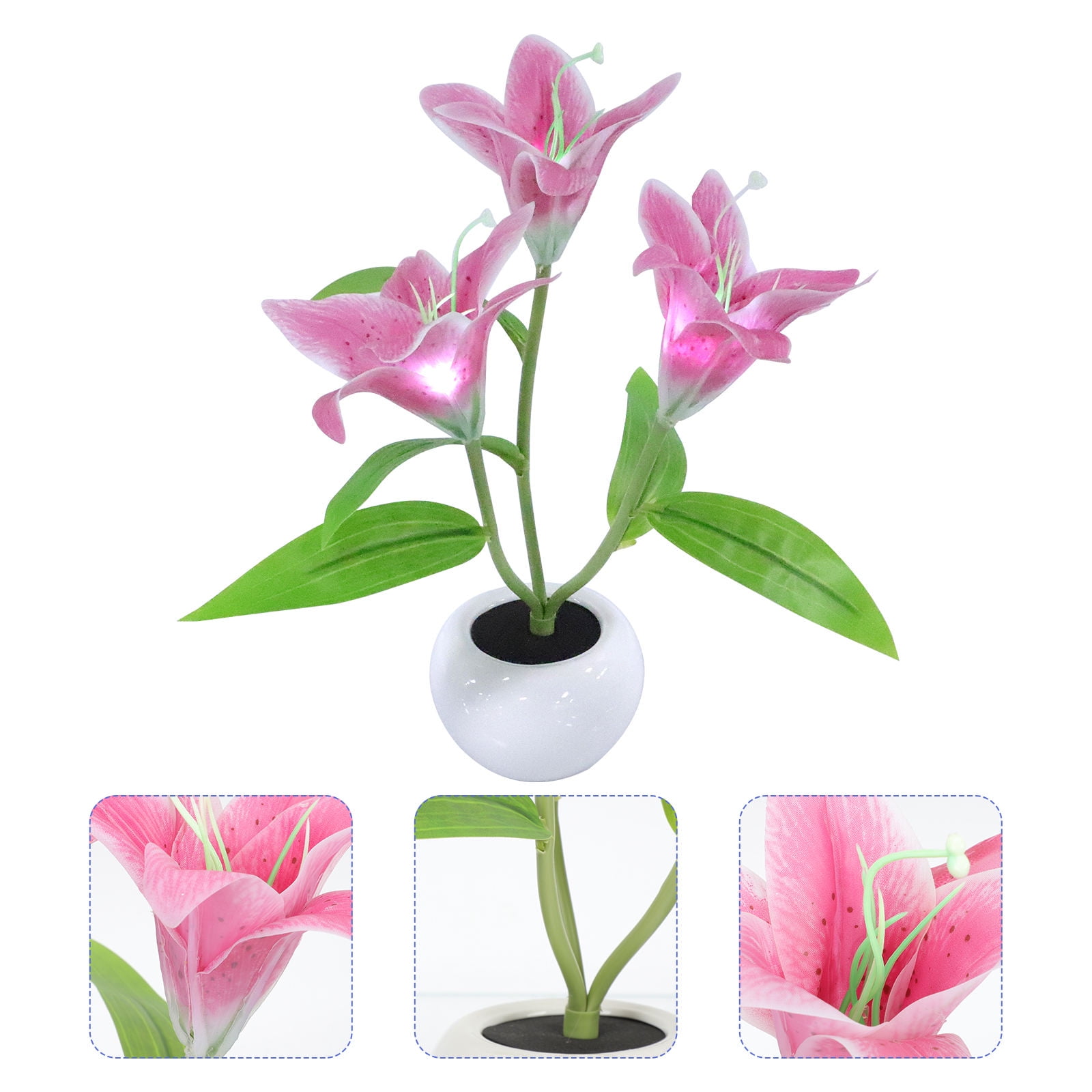 Soimiss Kawaii Desk Lamp Pink Plastic Flower Pot 1Pcs for Family Use ...