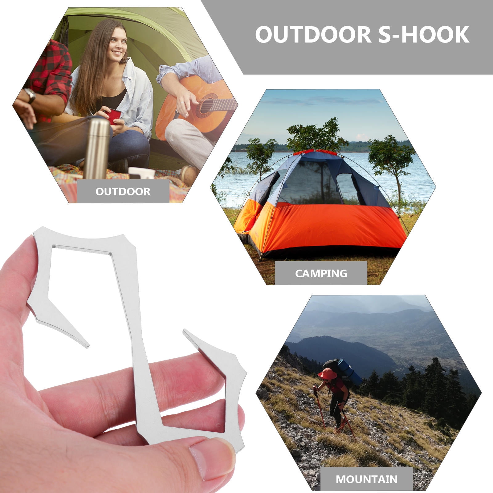 Soimiss Outdoor Metal Hooks Heavy Duty S Shape Stainless Steel Hook ...