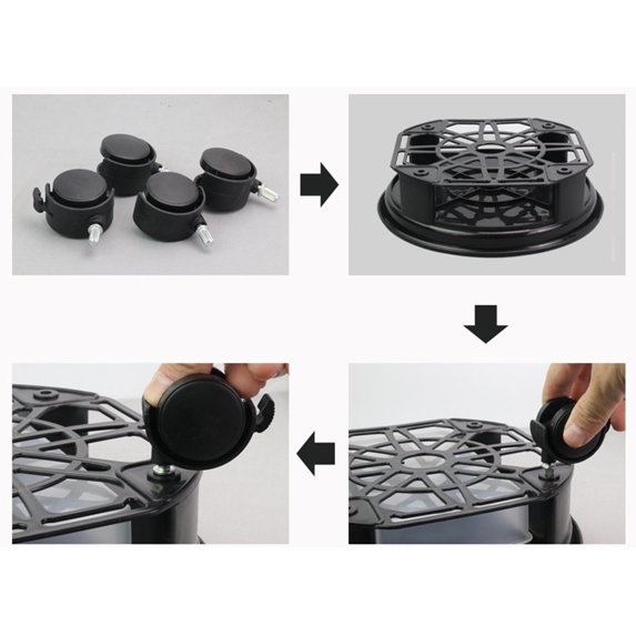 Soimiss Plant Wheel Base Flower Pot Base Plastic Round 1Pack for Indoor ...