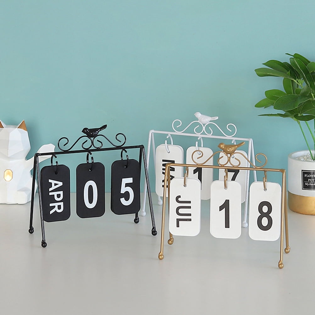 Soimiss Retro Desk Calendar Desktop Decoration with Accurate Bird ...