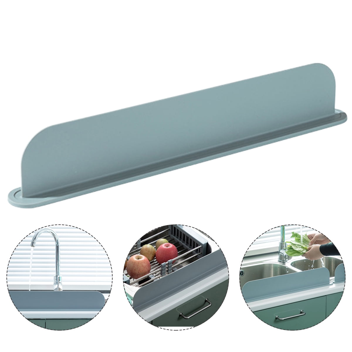 Soimiss Grey Silicone Faucet Sinks Baffle Splashing Guard for Kitchen ...