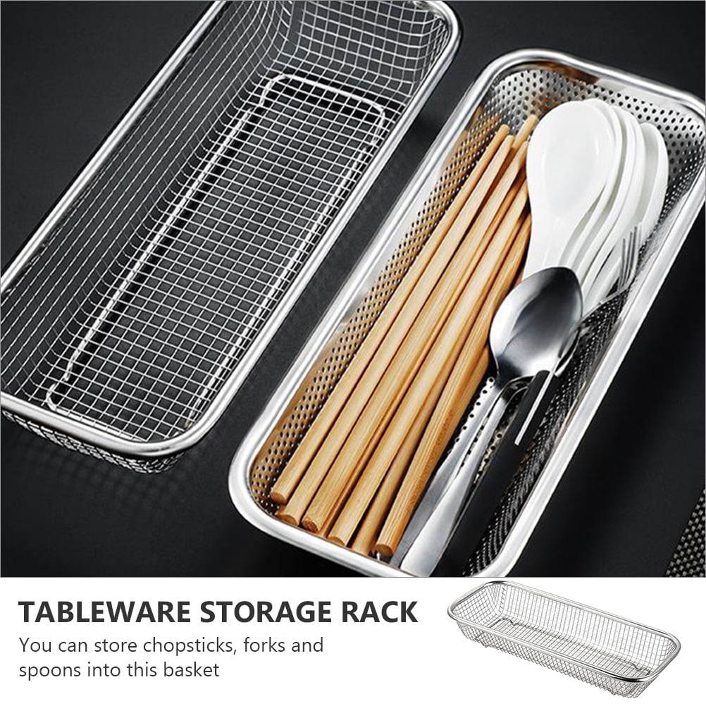 Soimiss 1Pcs Tableware Wall Storage Rack Stainless Steel Compartment ...
