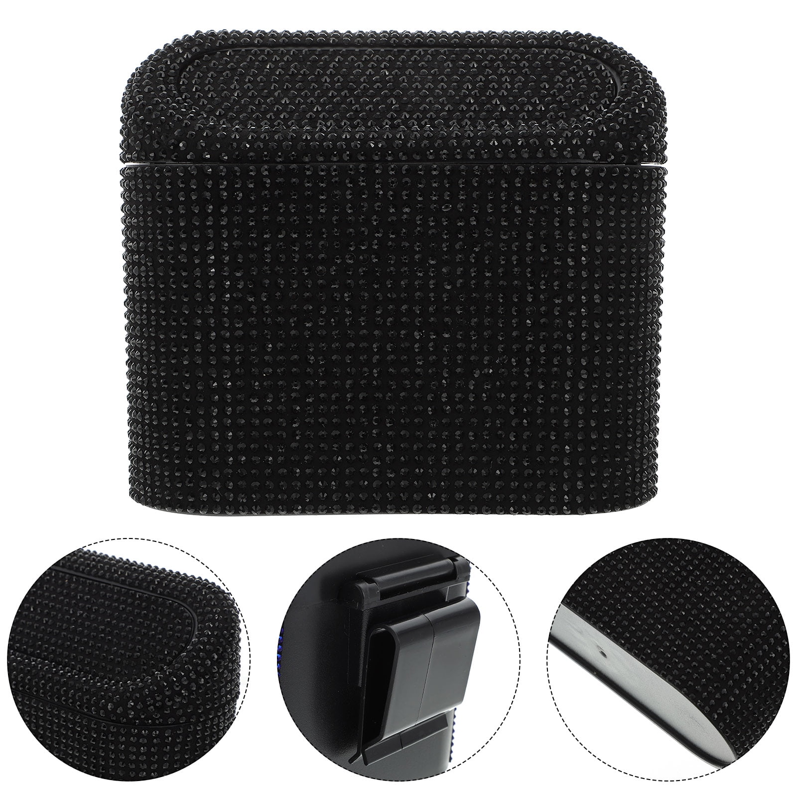 Soimiss Car Trash Can Bling Rhinestone Durable Plastic Trash Bin ...