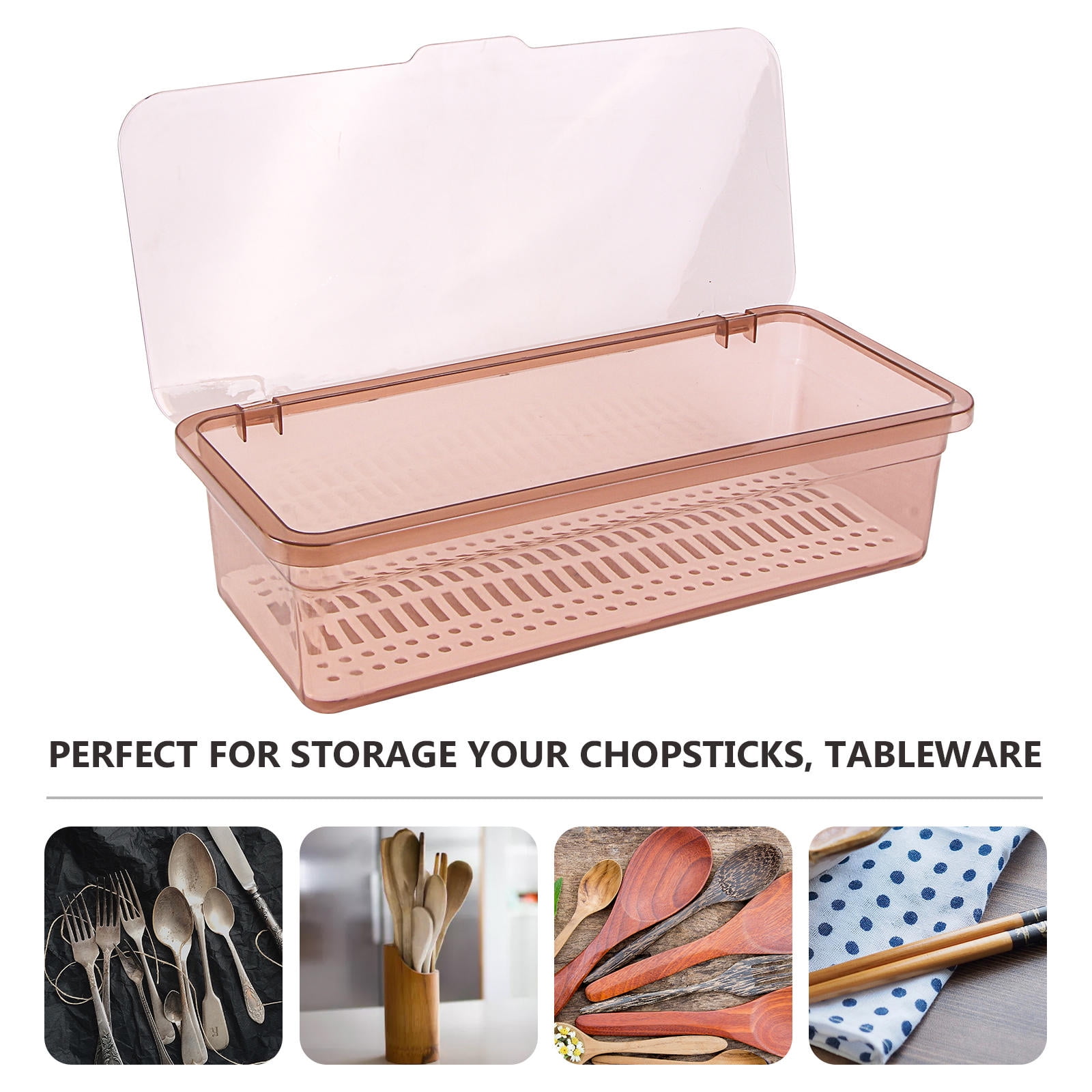 Soimiss Tray Kitchen Drawer Organizer With Lid And Drainer- Kitchen ...