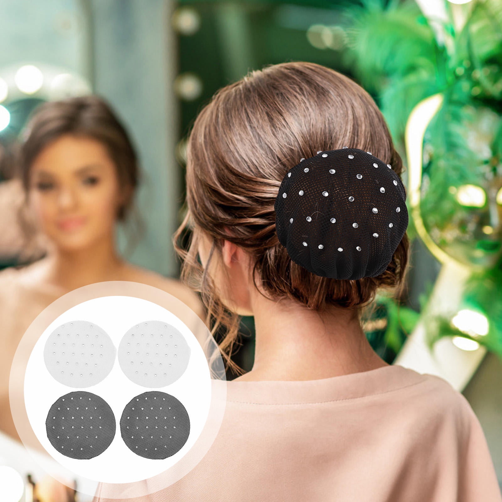 Soimiss 4Pcs Hair Nets for Buns Assorted Colors Smooth Touch Hair ...